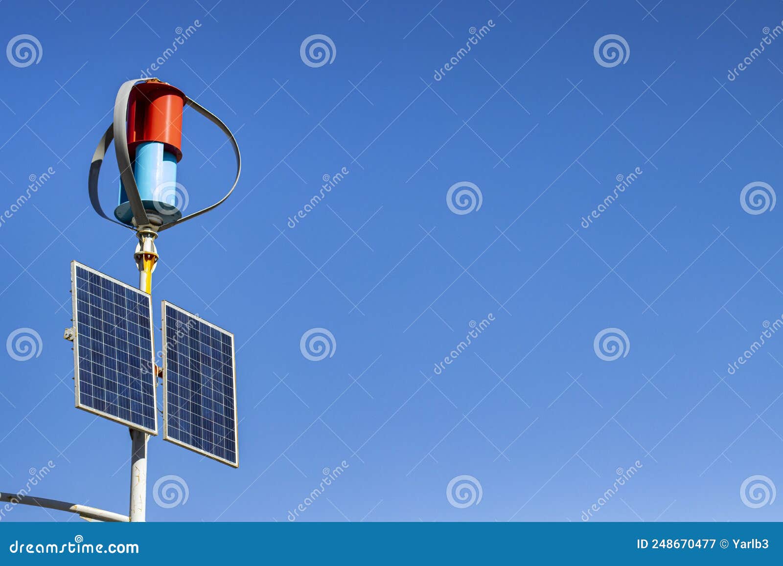 Tower with Wind Generator and Solar Panels, Green Energy Concept Stock ...