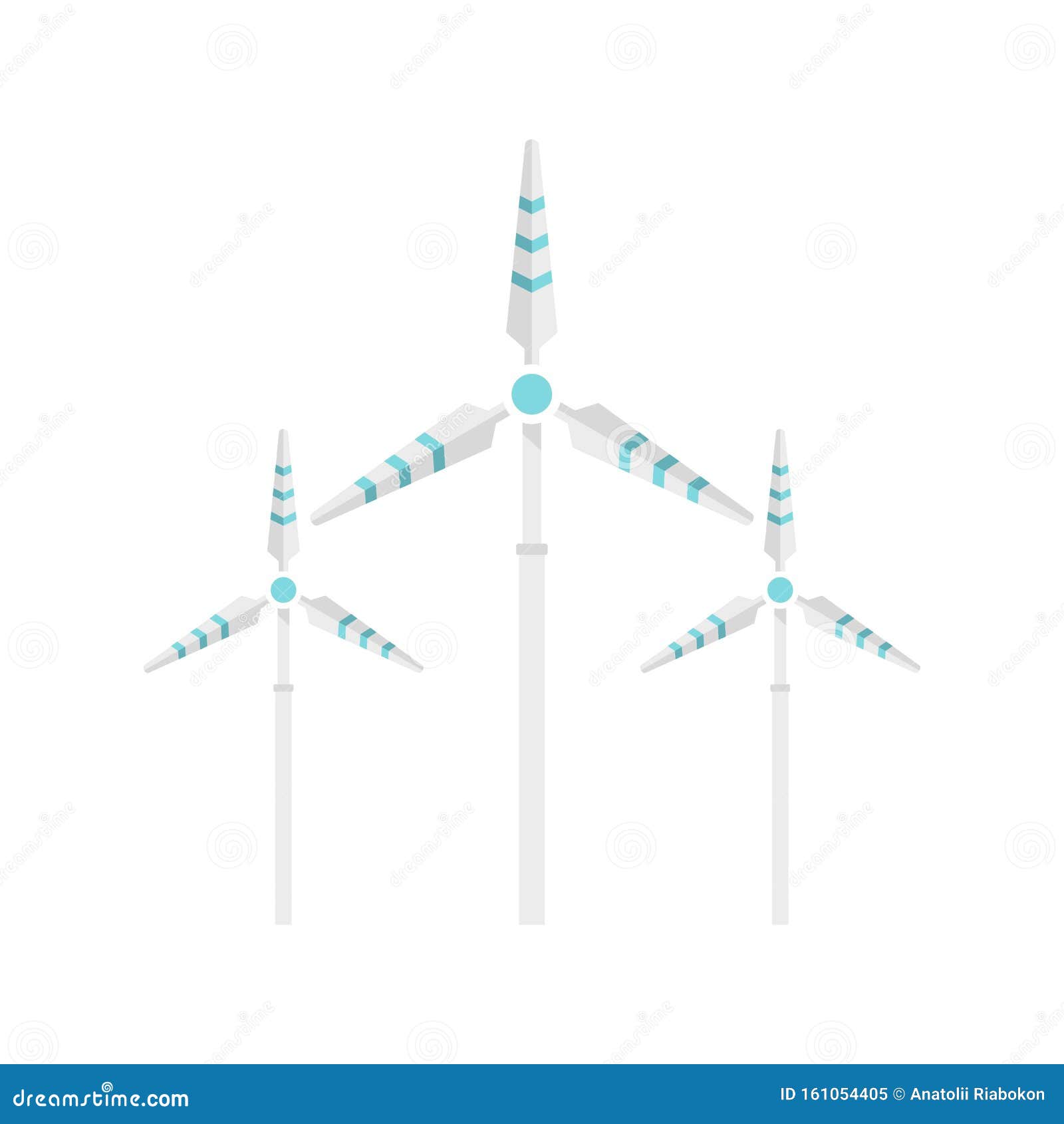 Tower Wind Turbine Icon, Flat Style Stock Vector - Illustration of ...