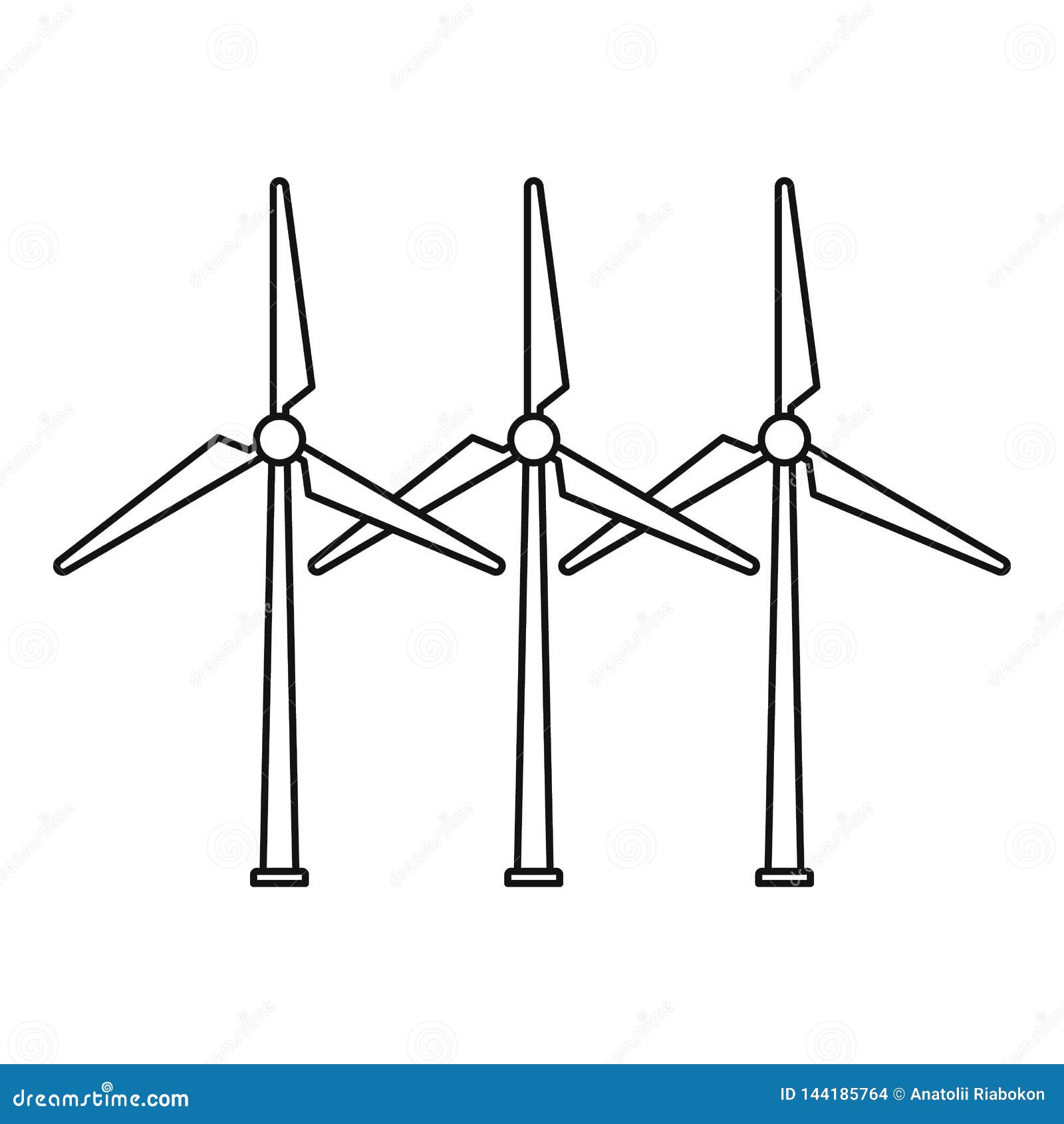 Tower Wind Turbine Icon, Outline Style Stock Vector - Illustration of ...