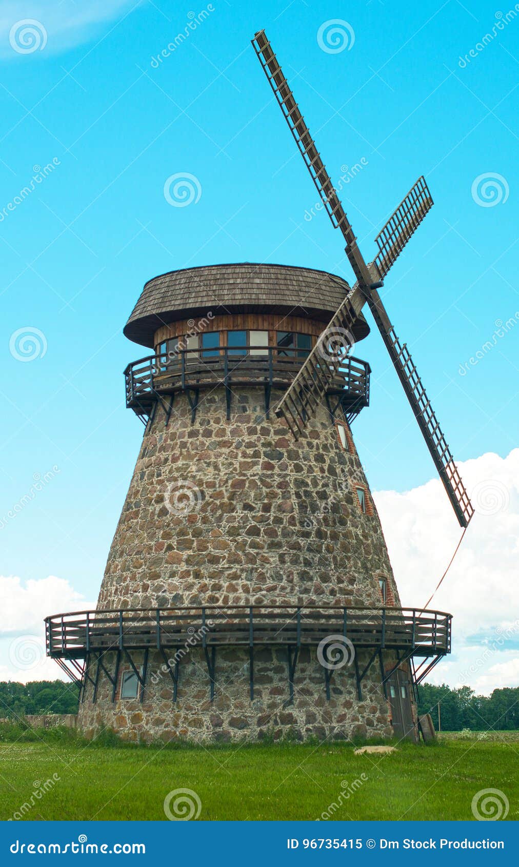 Tower windmill. stock image. Image of european, sightseeing - 96735415