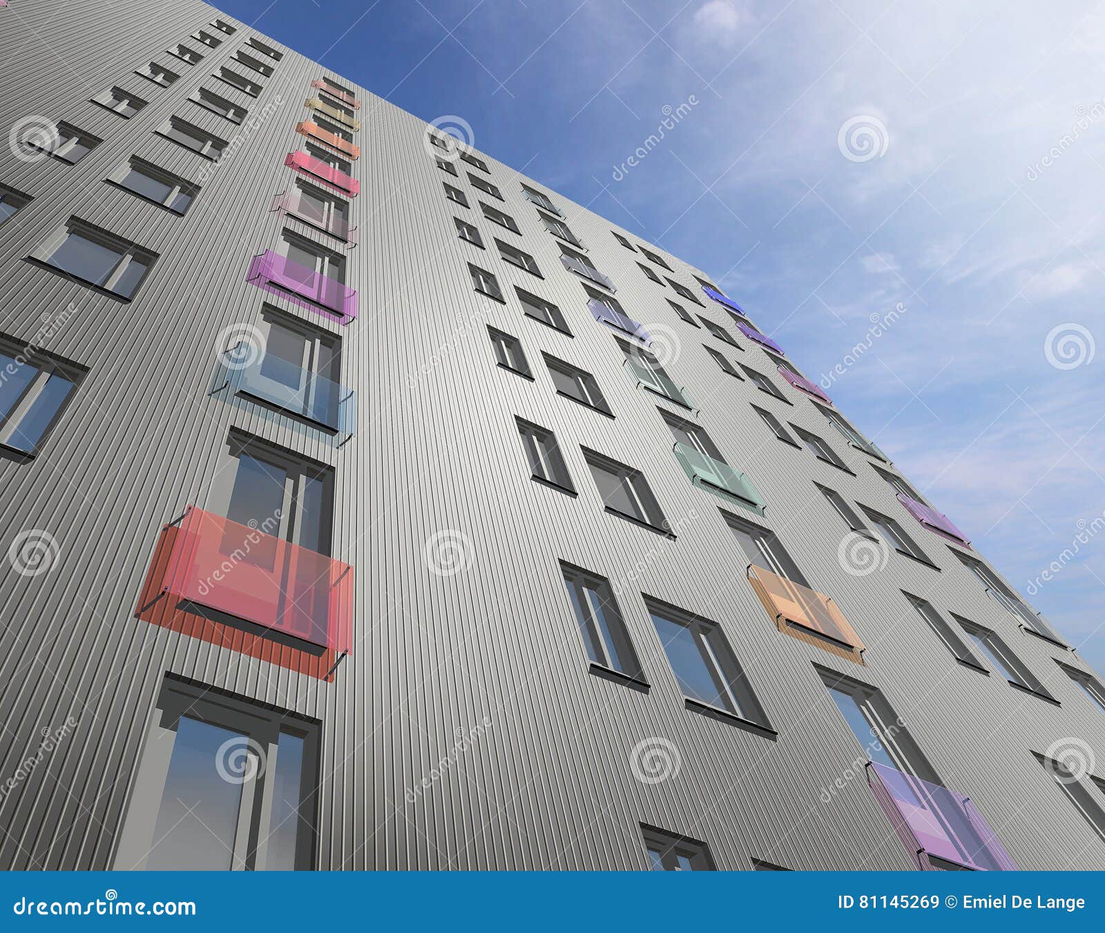 Tower Windows Perspective View Looking Up Stock Illustration ...