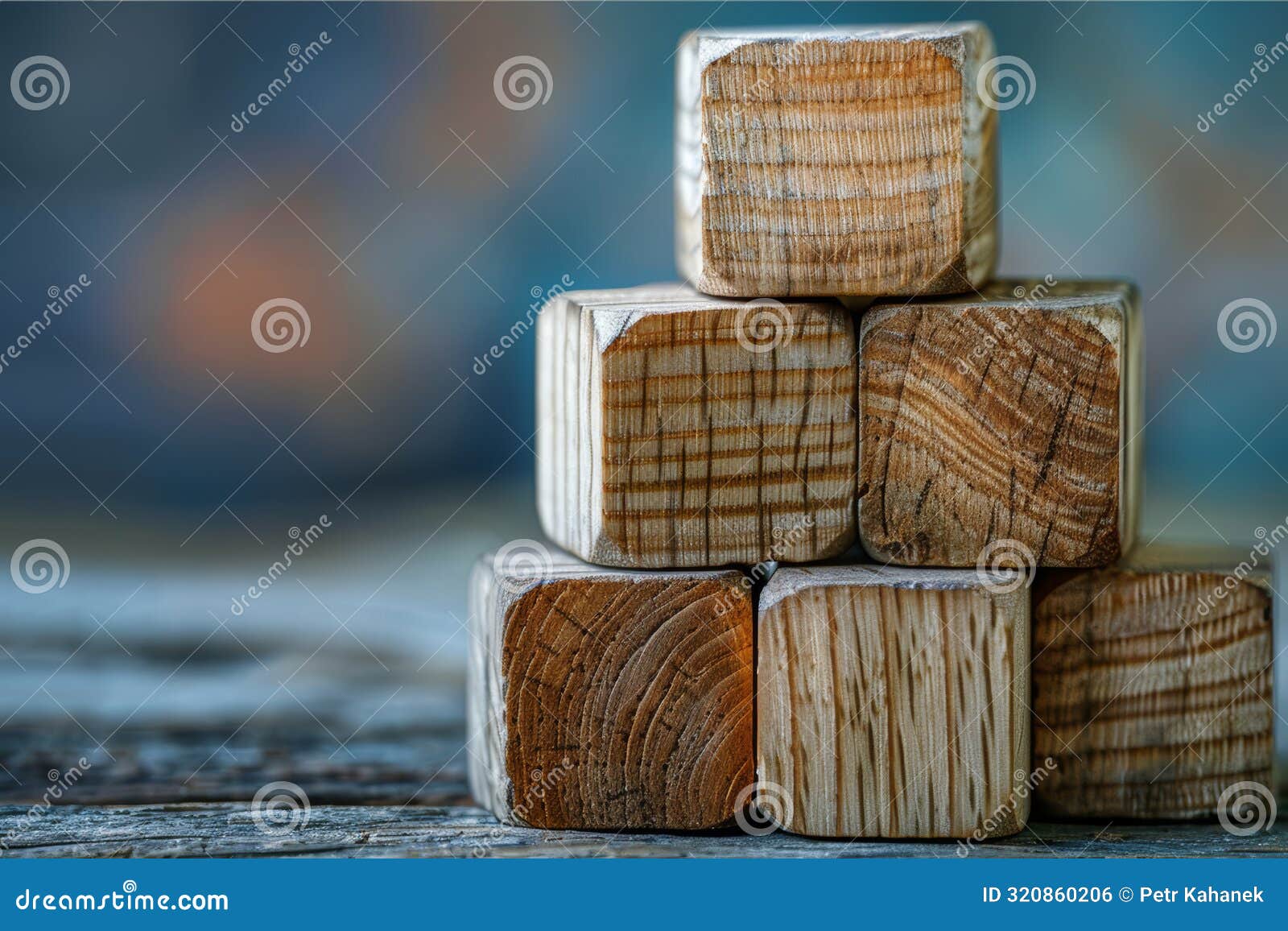 A Tower of Wooden Blocks Symbolizing Success Built Step by Step ...