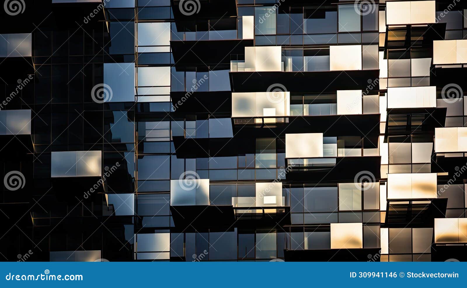 Towering Abstract Skyscraper Building Stock Illustration - Illustration ...