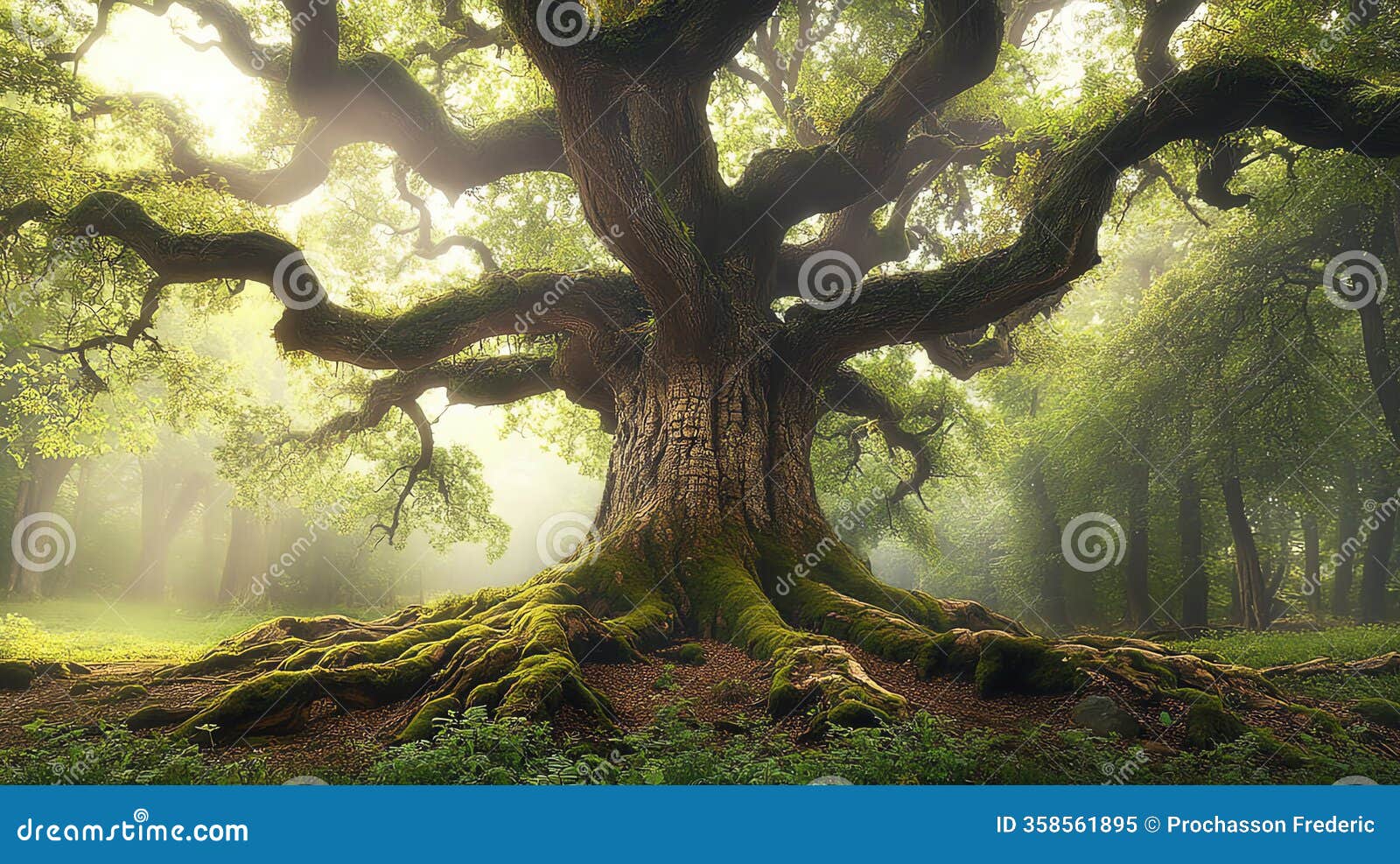 A Towering, Ancient Tree With A Massive, Hollow Trunk Big Enough To ...