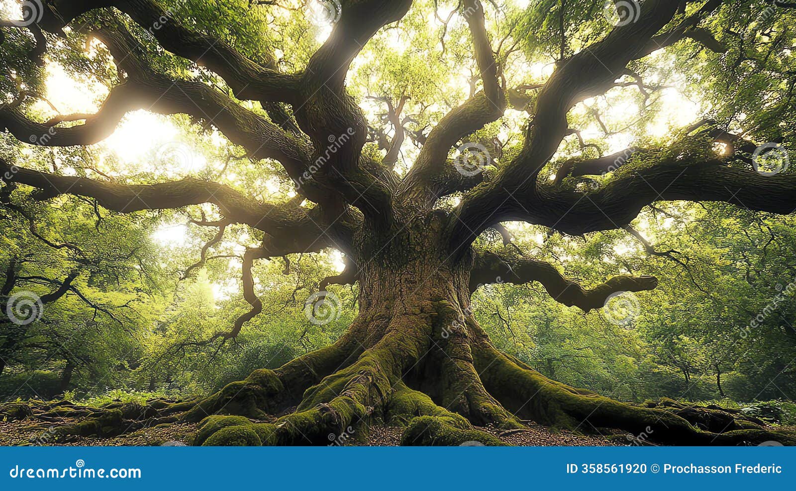 Towering Ancient Oak Tree, AI Generated Stock Photo | CartoonDealer.com ...