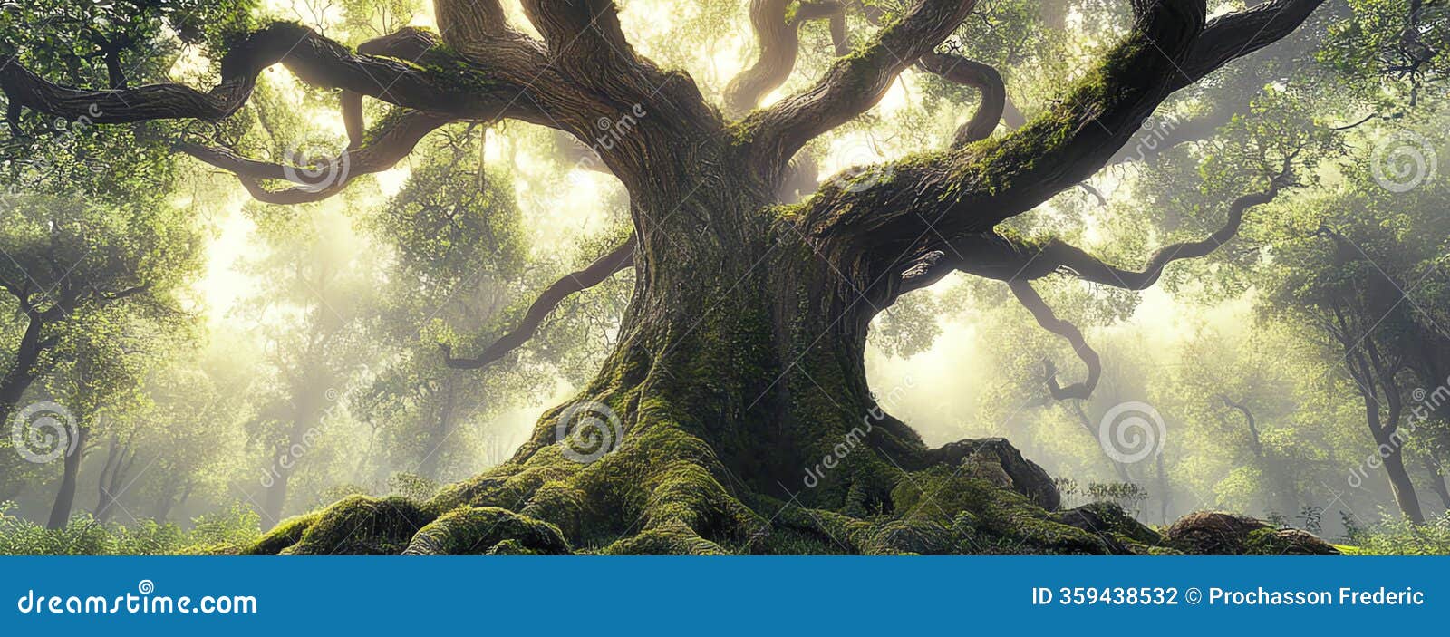 Towering Ancient Oak Tree, AI Generated Stock Photo | CartoonDealer.com ...