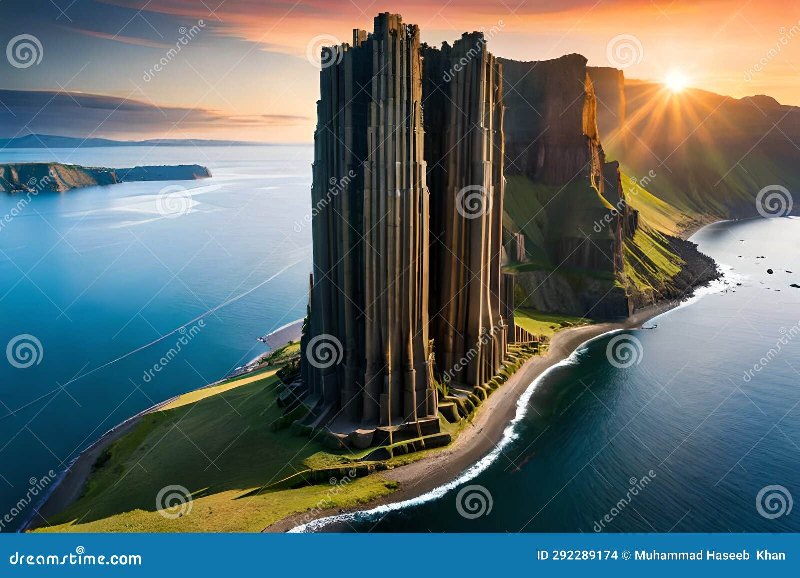A Towering Basalt Column Formation, with Hexagonal Pillars Rising Like ...