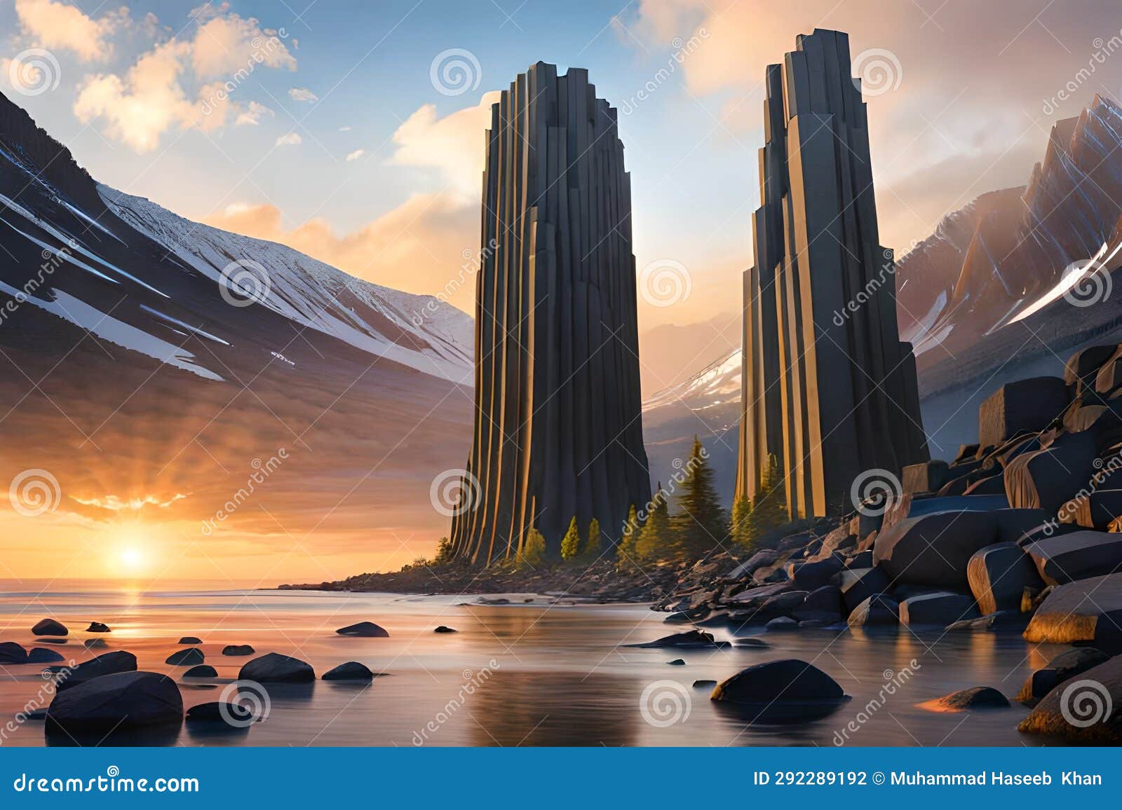A Towering Basalt Column Formation, with Hexagonal Pillars Rising Like ...