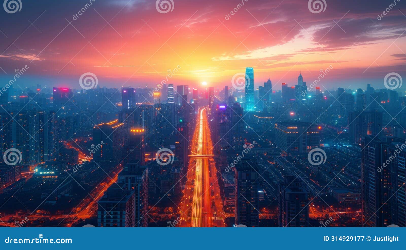 A Towering Cityscape with Advanced Transportation Systems Depicting the ...
