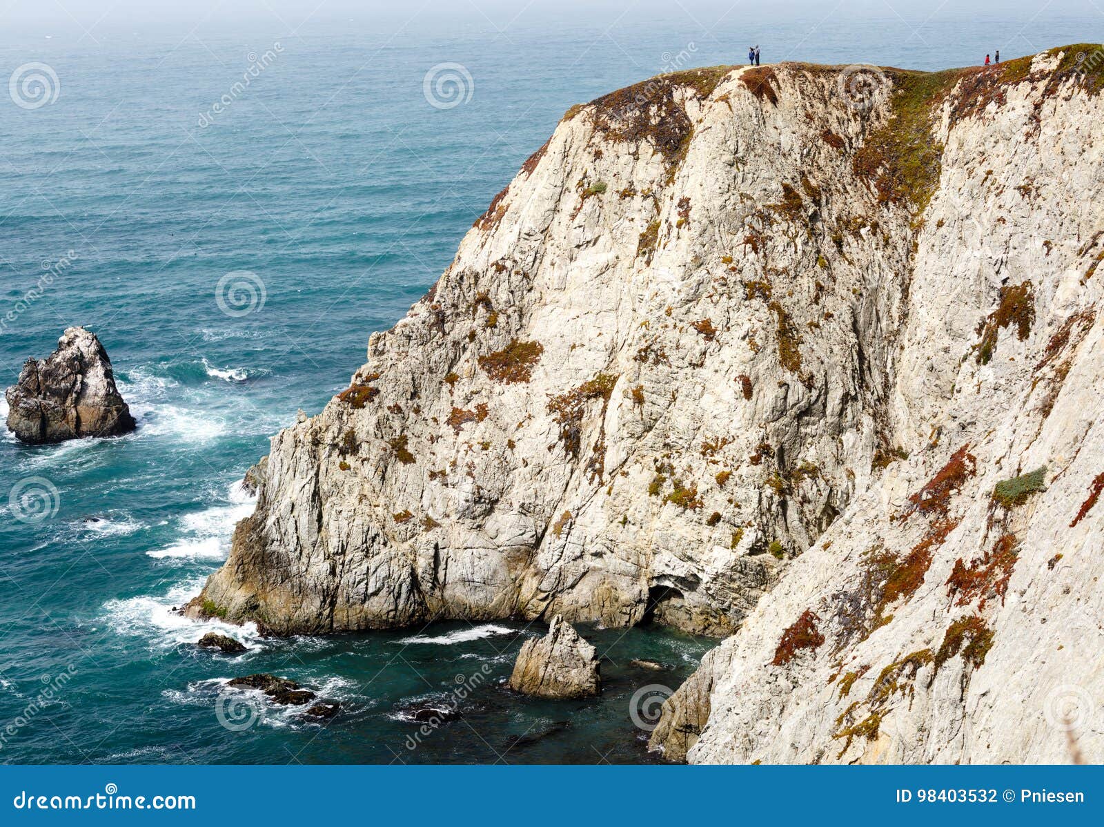 Towering Cliffs Along Northern California Coast End at Ocean Stock ...