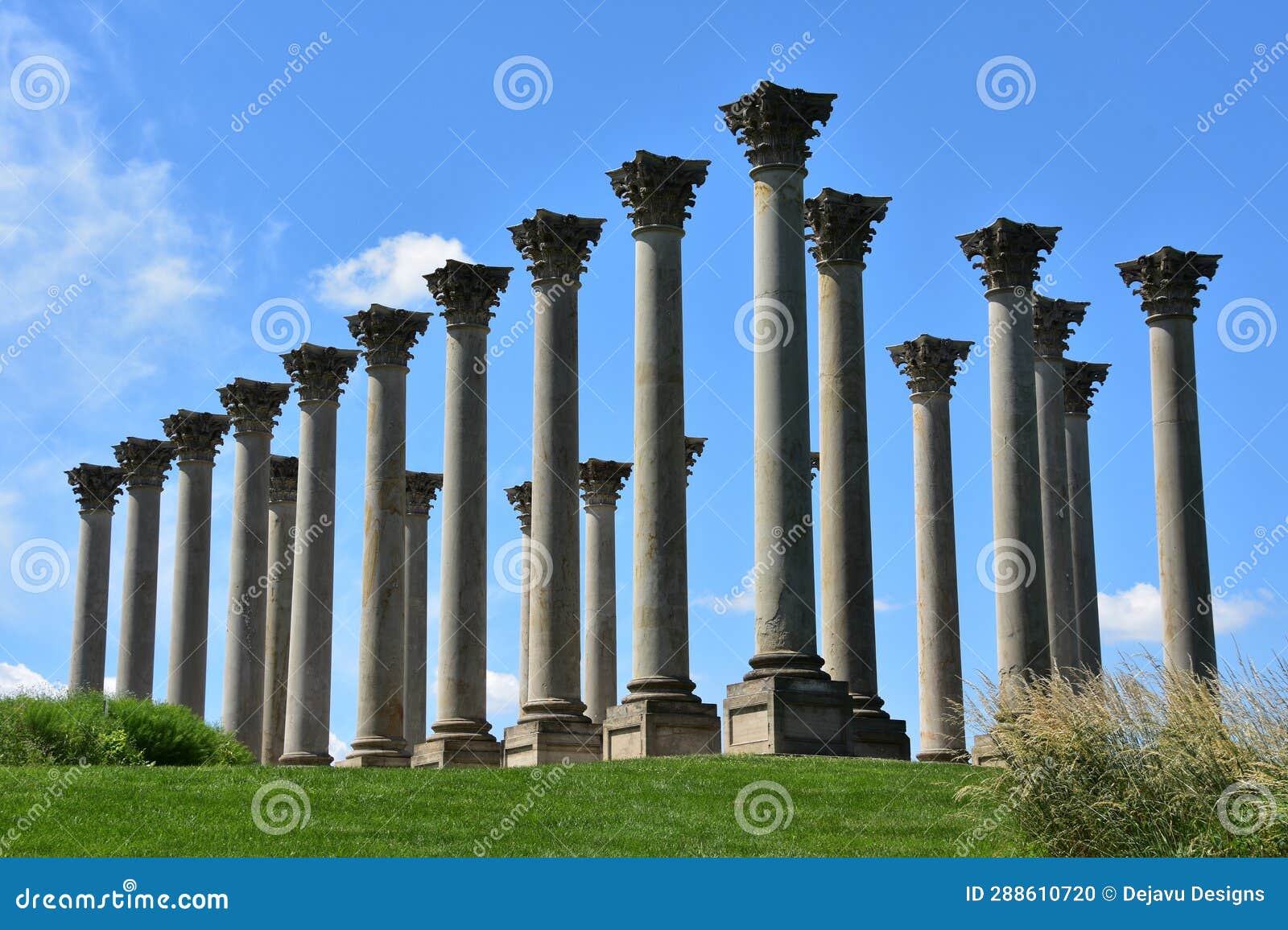 Towering Concrete Pillars on a Beautiful Spring Day Stock Photo - Image ...