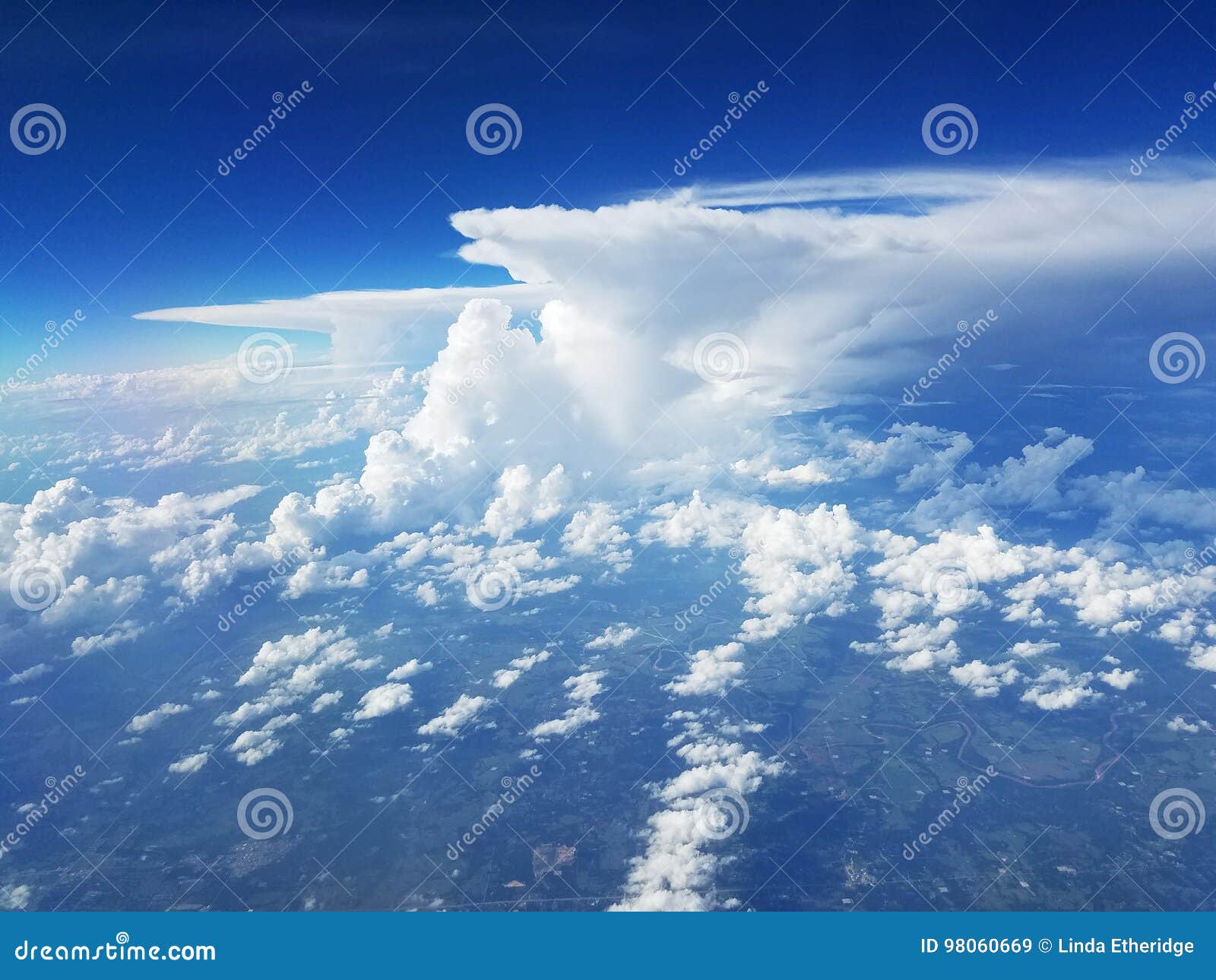 Towering Cumulus Cloud with Anvil Head Stock Image - Image of aerial ...