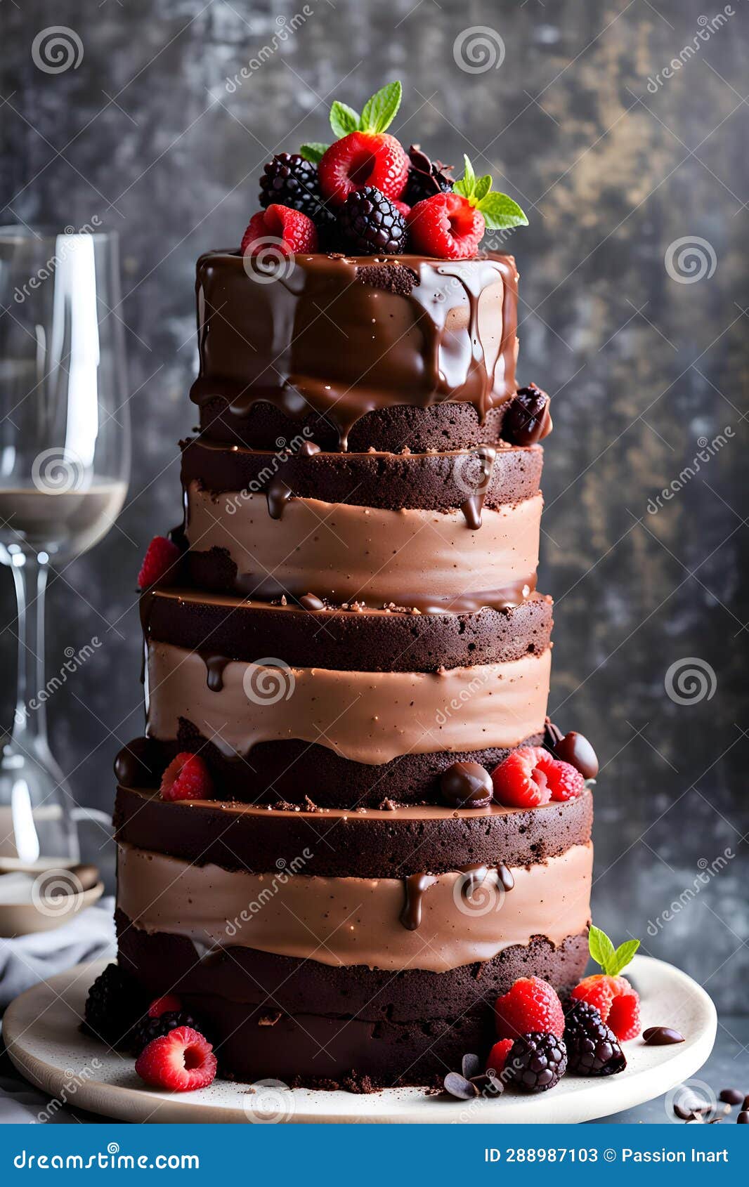 Towering and Decadent Chocolate Mousse Cake with Layers Stock ...