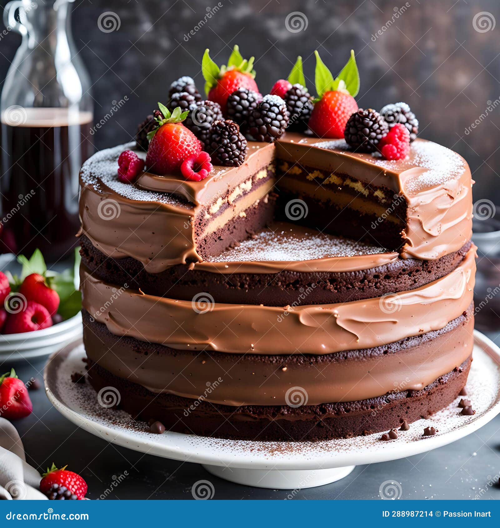 Towering and Decadent Chocolate Mousse Cake with Layers Stock ...