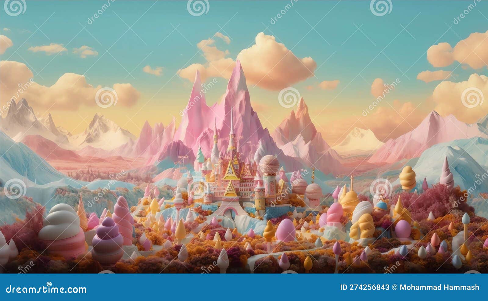 Towering Ice Cream Cones Landscape, Made With Generative AI Royalty ...