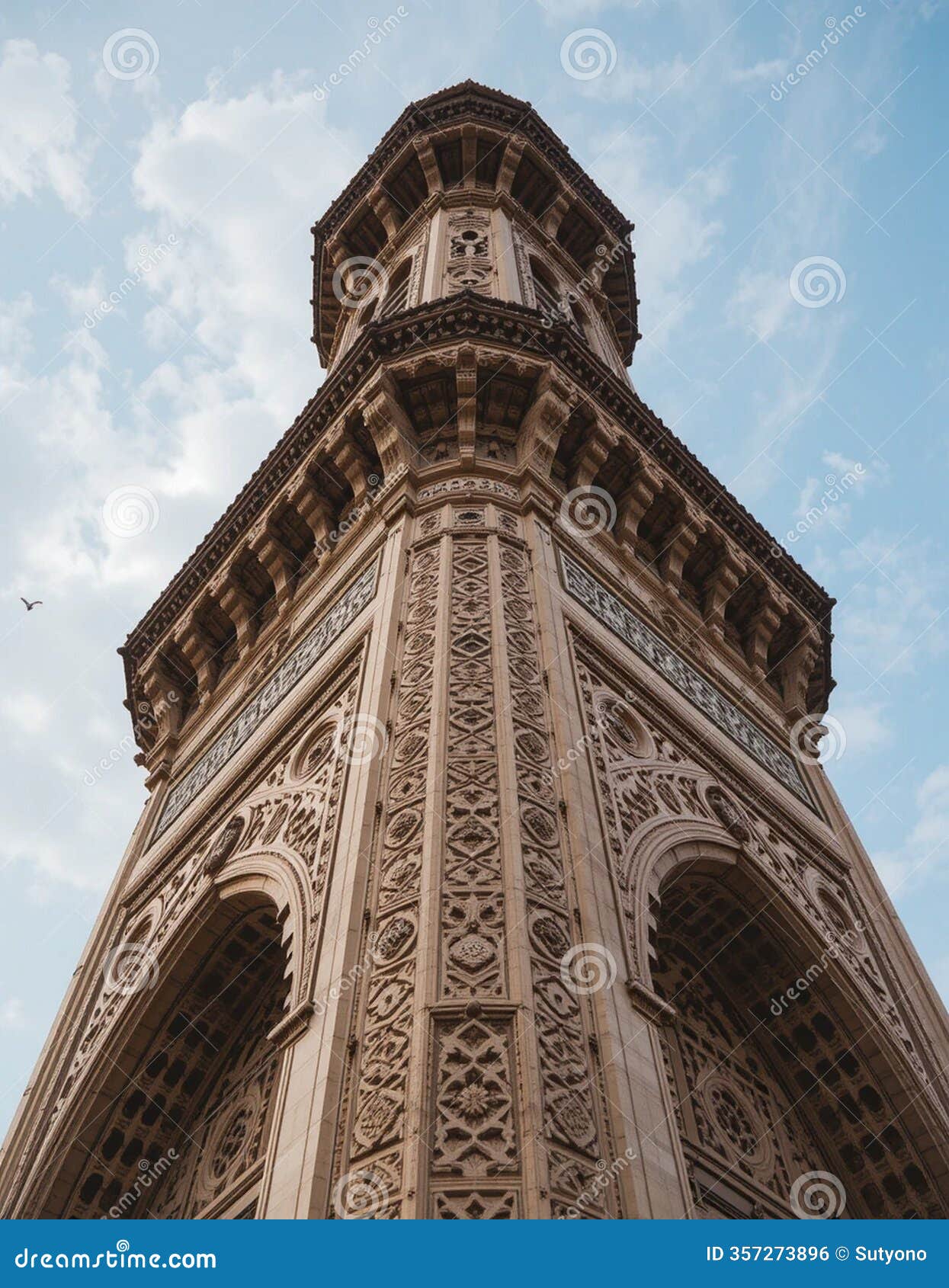 Towering Mosque Tower stock illustration. Illustration of architecture ...