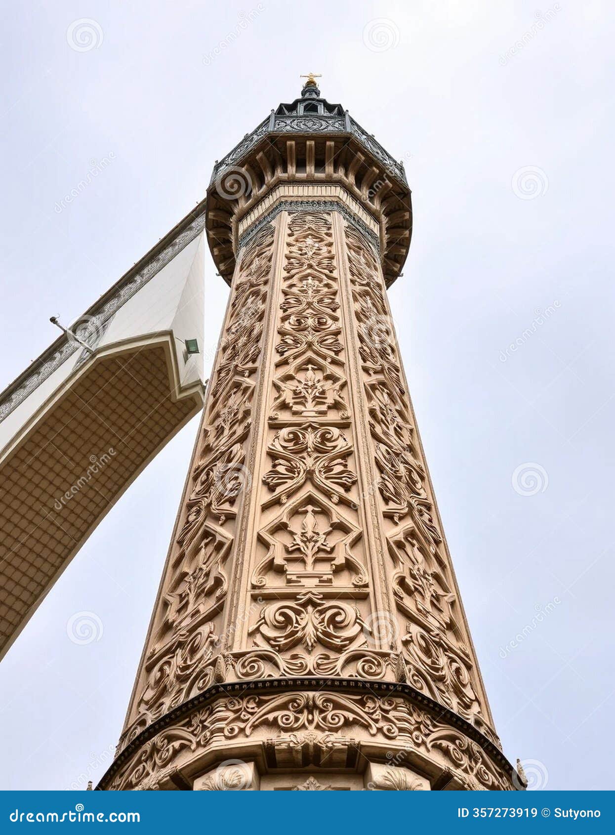 Towering Mosque Tower stock illustration. Illustration of background ...