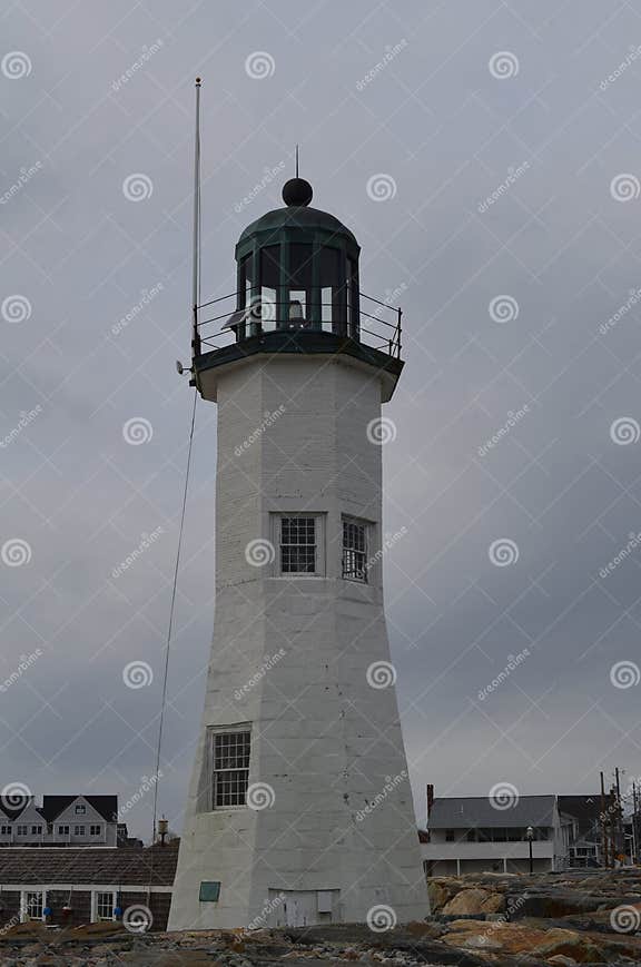 Towering Old Scituate Light in Massachusetts Stock Image - Image of ...