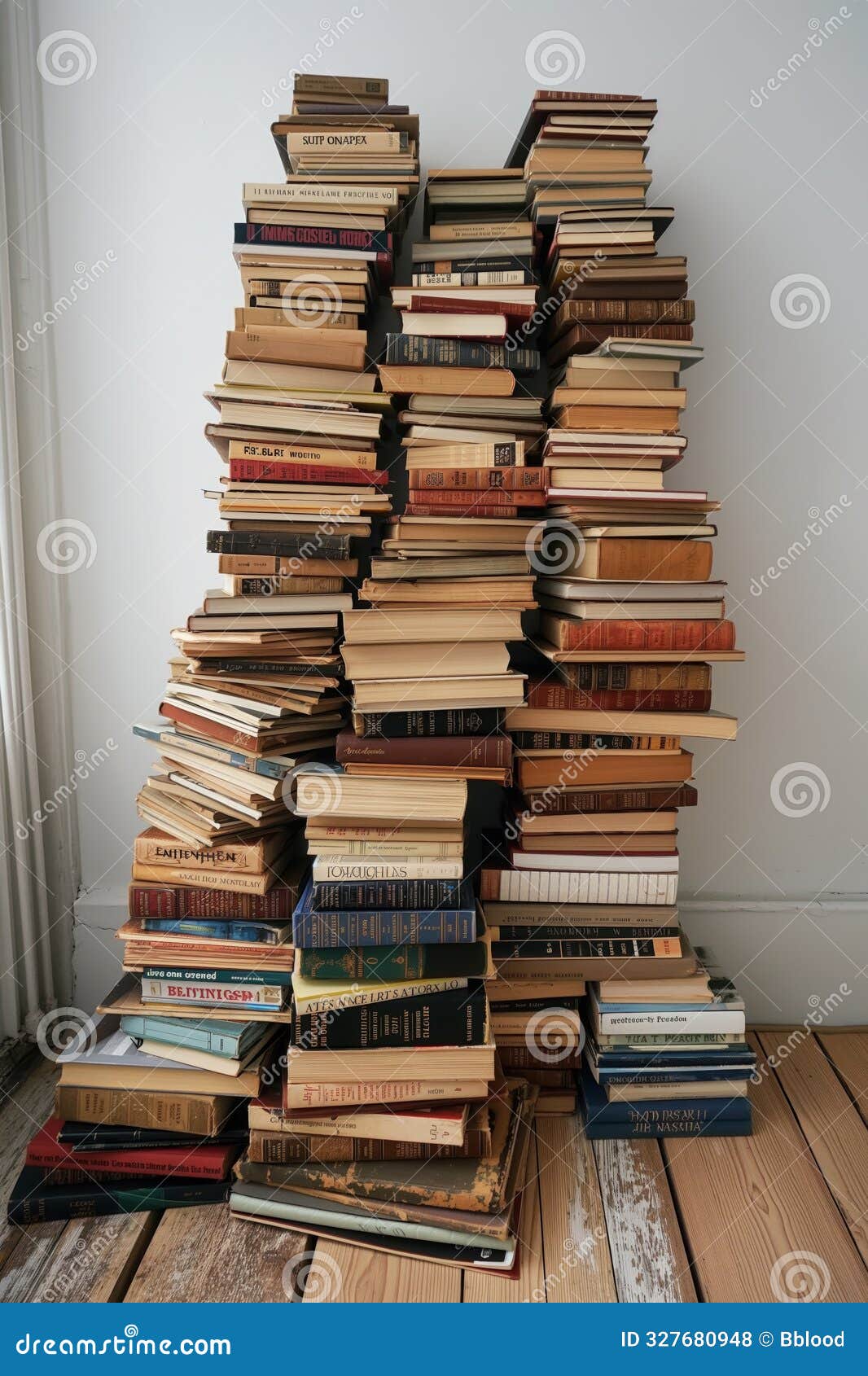 Towering Pile of Various Books Stock Photo - Image of university ...
