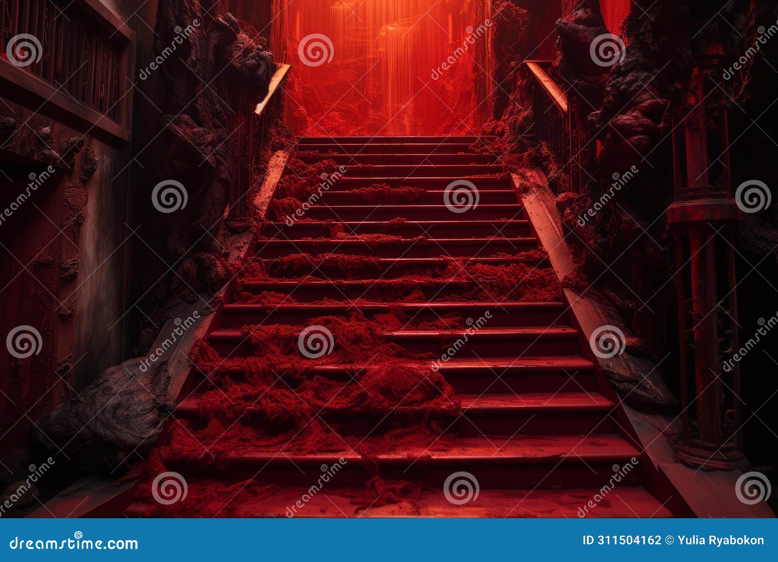 Towering Red Stairs Hell. Generate Ai Stock Photo - Image of belief ...