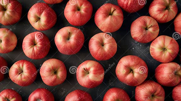 Towering Ruby Apples: a Bountiful Stack Stock Image - Image of tower ...