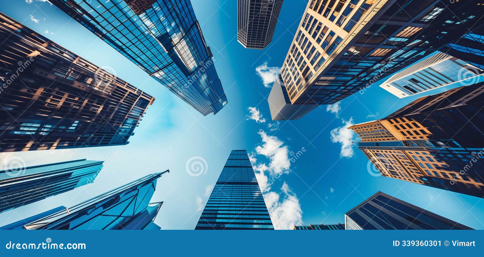 Towering Skyscrapers Reaching for the Sky. the View from Below of the ...