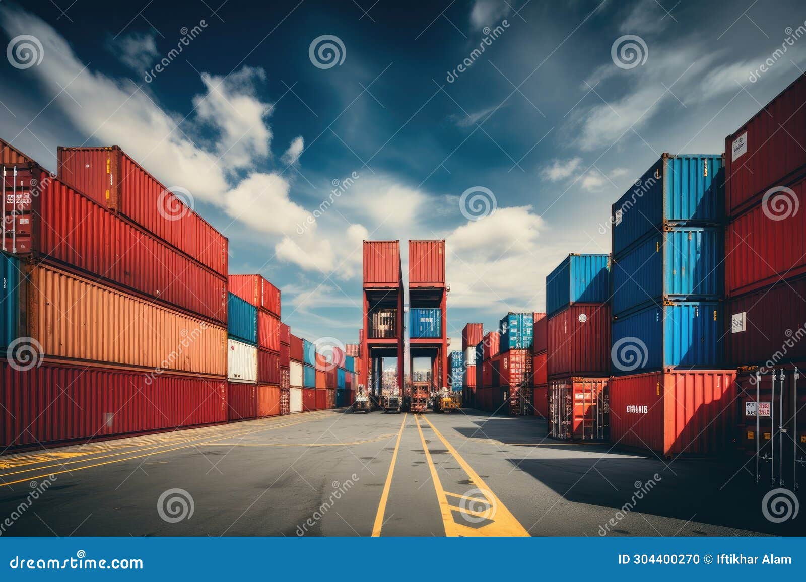 A Towering Stack of Containers Filled with Goods, Creating a Display of ...