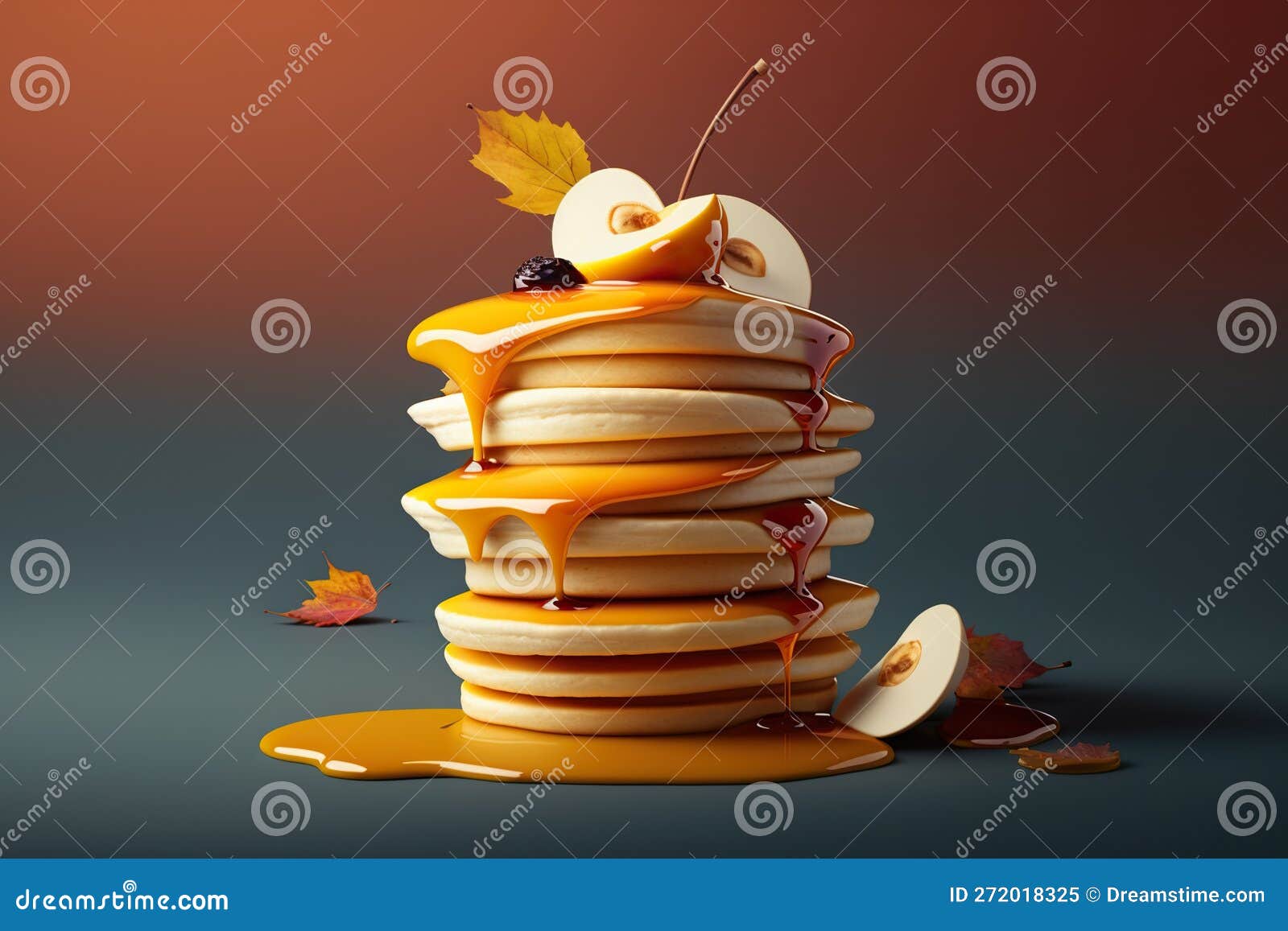 Towering Stack of Fluffy Pancakes with Maple Syrup, Created with ...