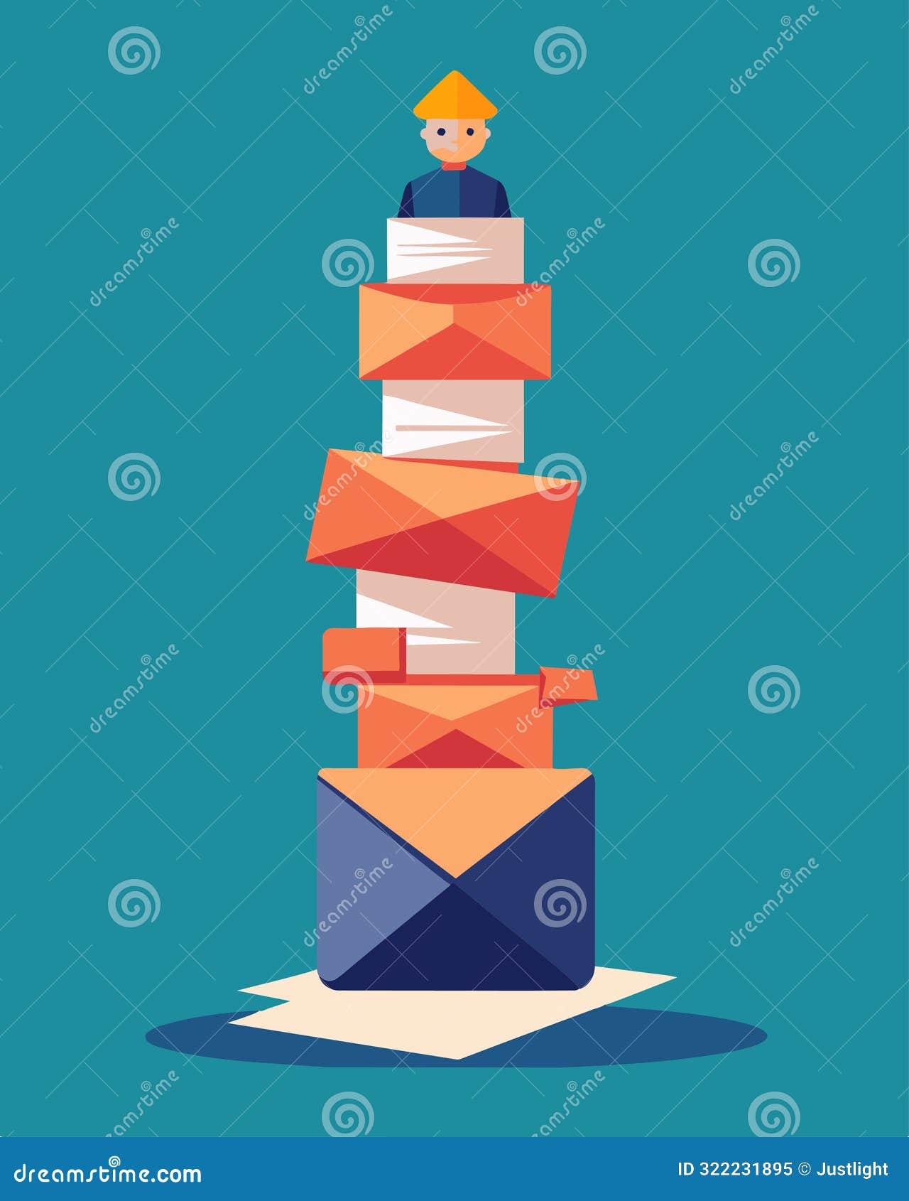 A Towering Stack Of Identical Envelopes Each Containing A Job ...