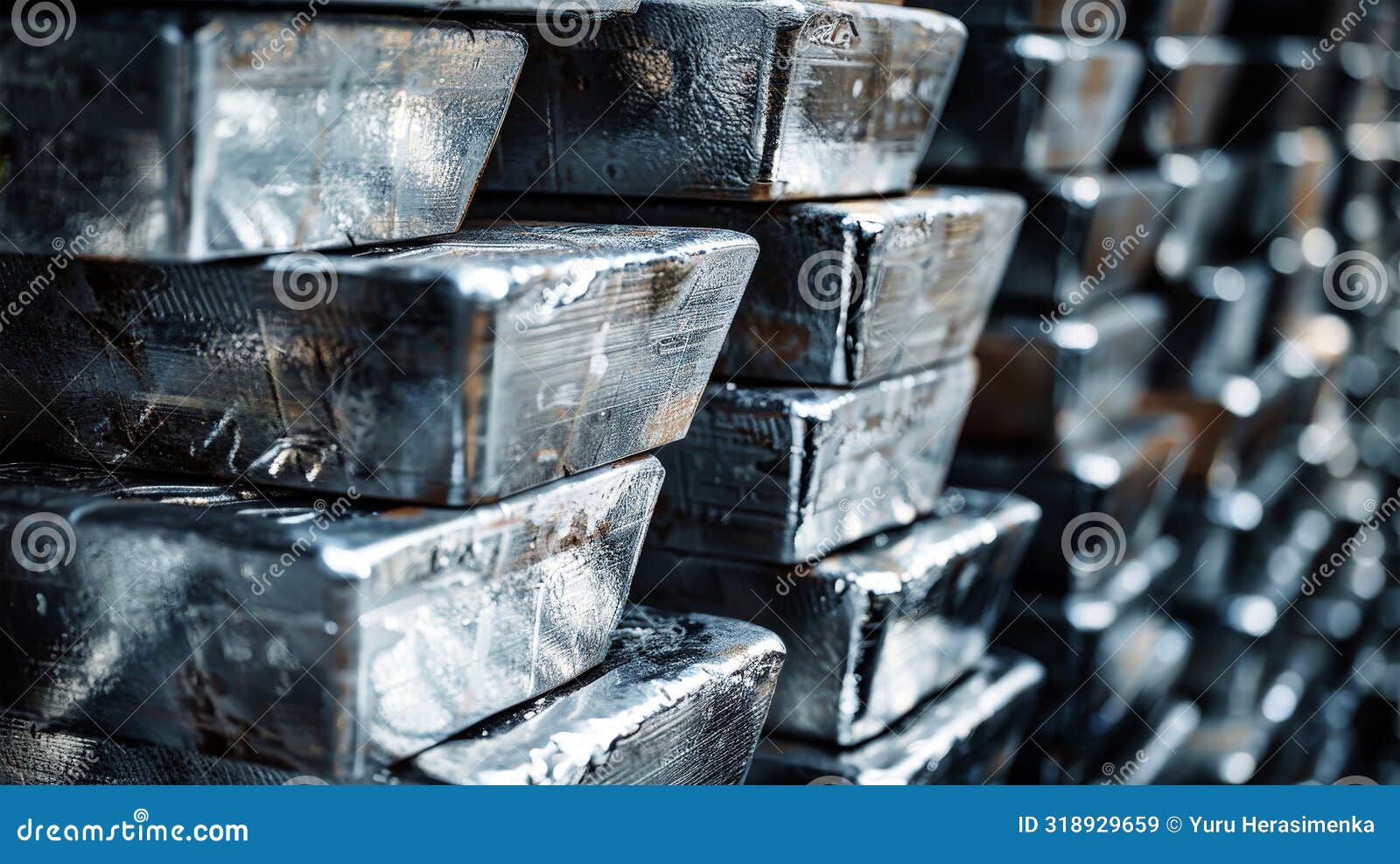 A Towering Stack of Pristine Silver Bars Glistens in a Warehouse ...