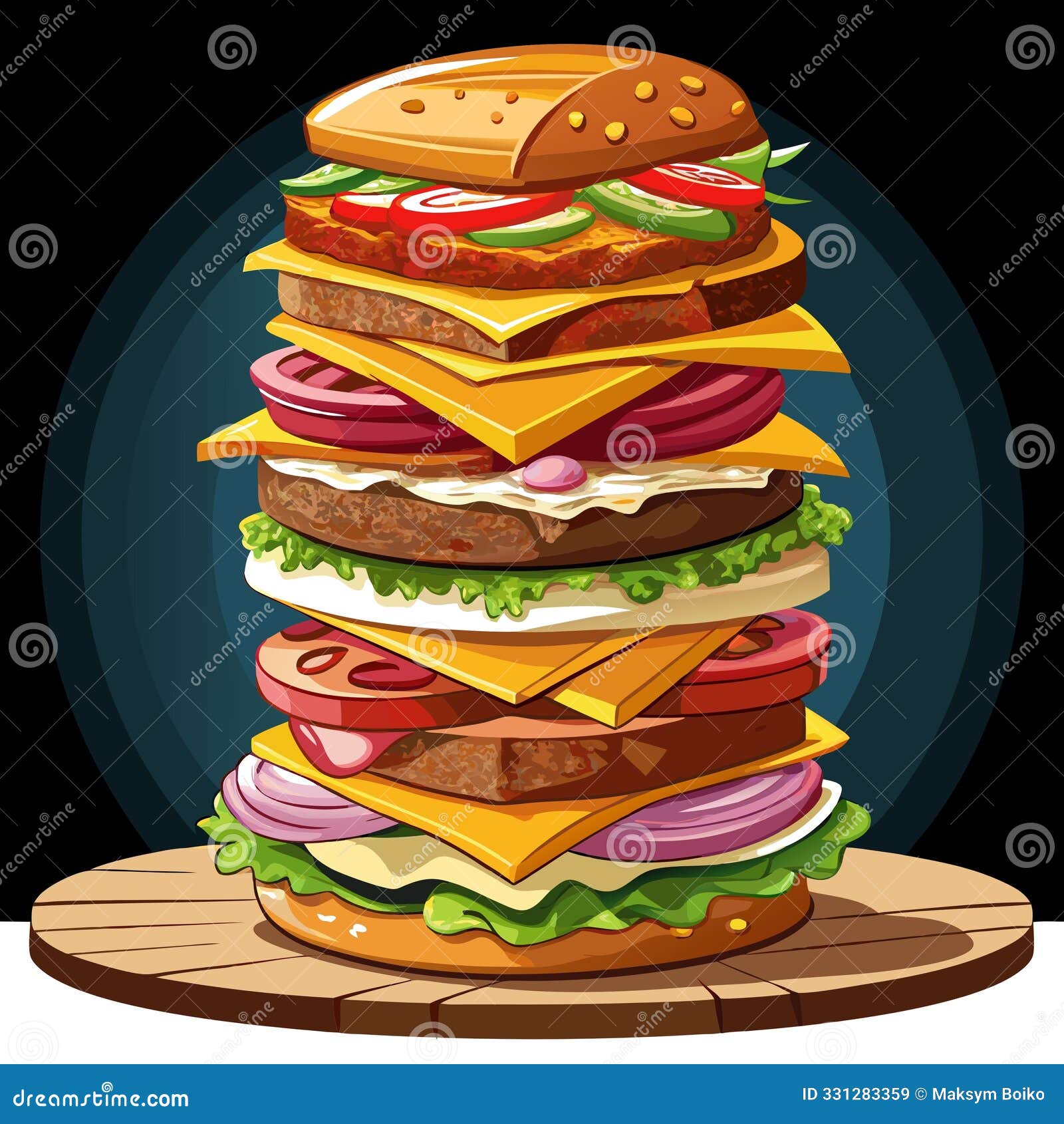 A Towering Stack of Various Deli Sandwiches with an Assortment of Meats ...