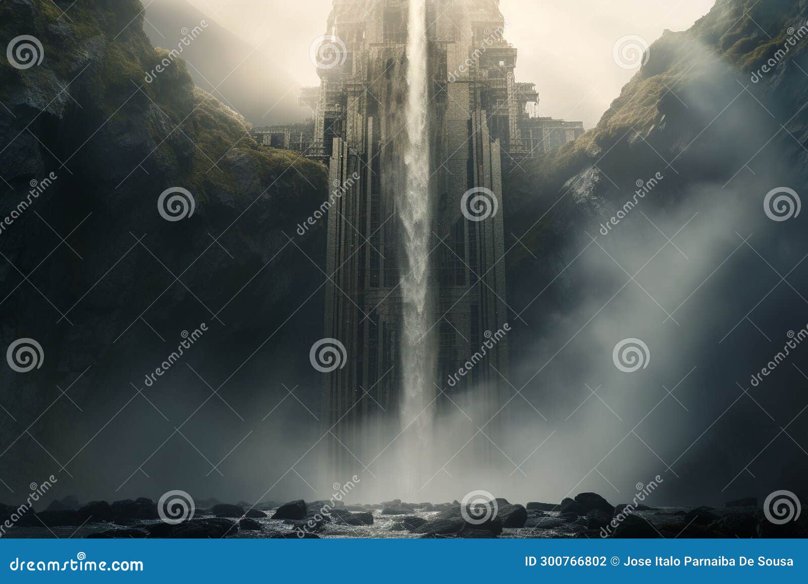 Towering Structure Looming Over The Thunderous Royalty-Free Stock ...
