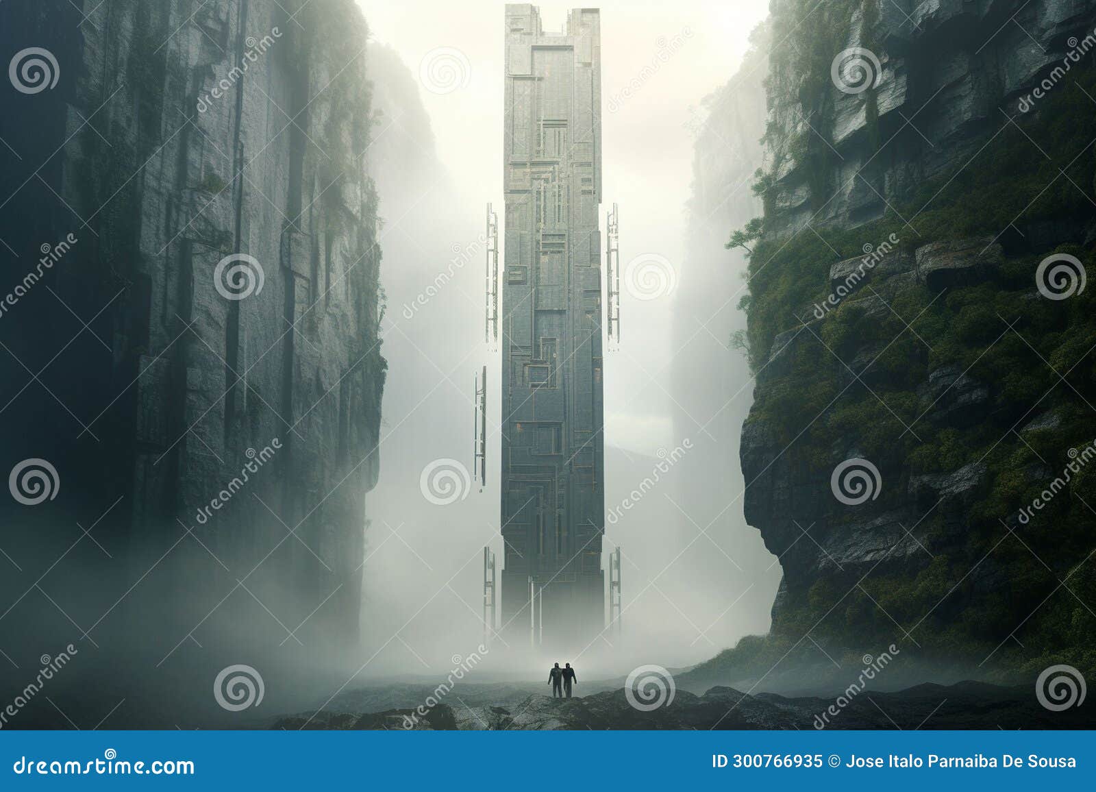 Towering Structure Rising Dramatically from the Stock Illustration ...