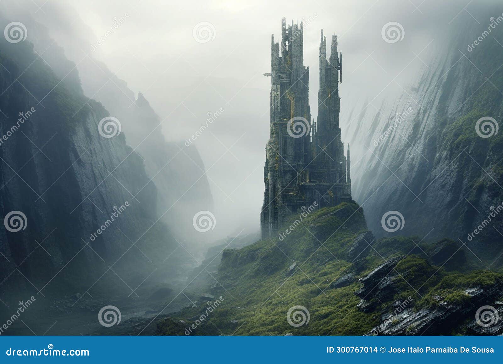 Towering Structure Rising Dramatically from the Stock Illustration ...