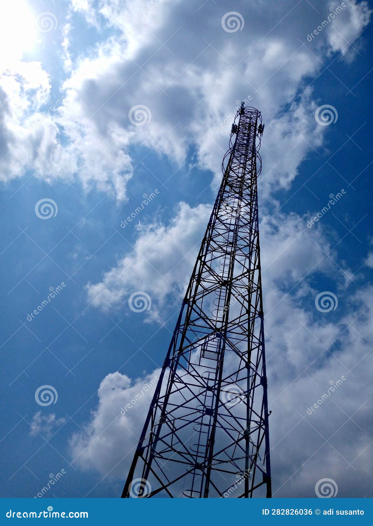 Towering Telecommunication Tower Visible on a Sunny Day Stock Photo ...