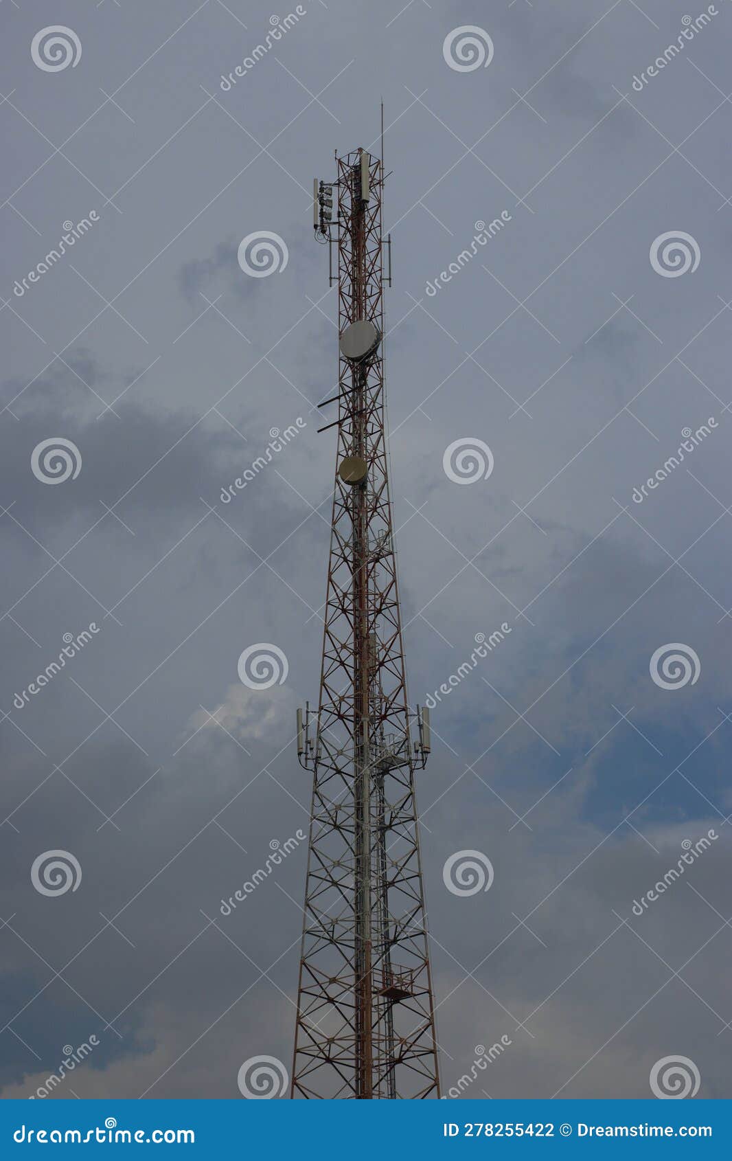 Towering Telecommunications Tower Under a Clear Sky Stock Photo - Image ...