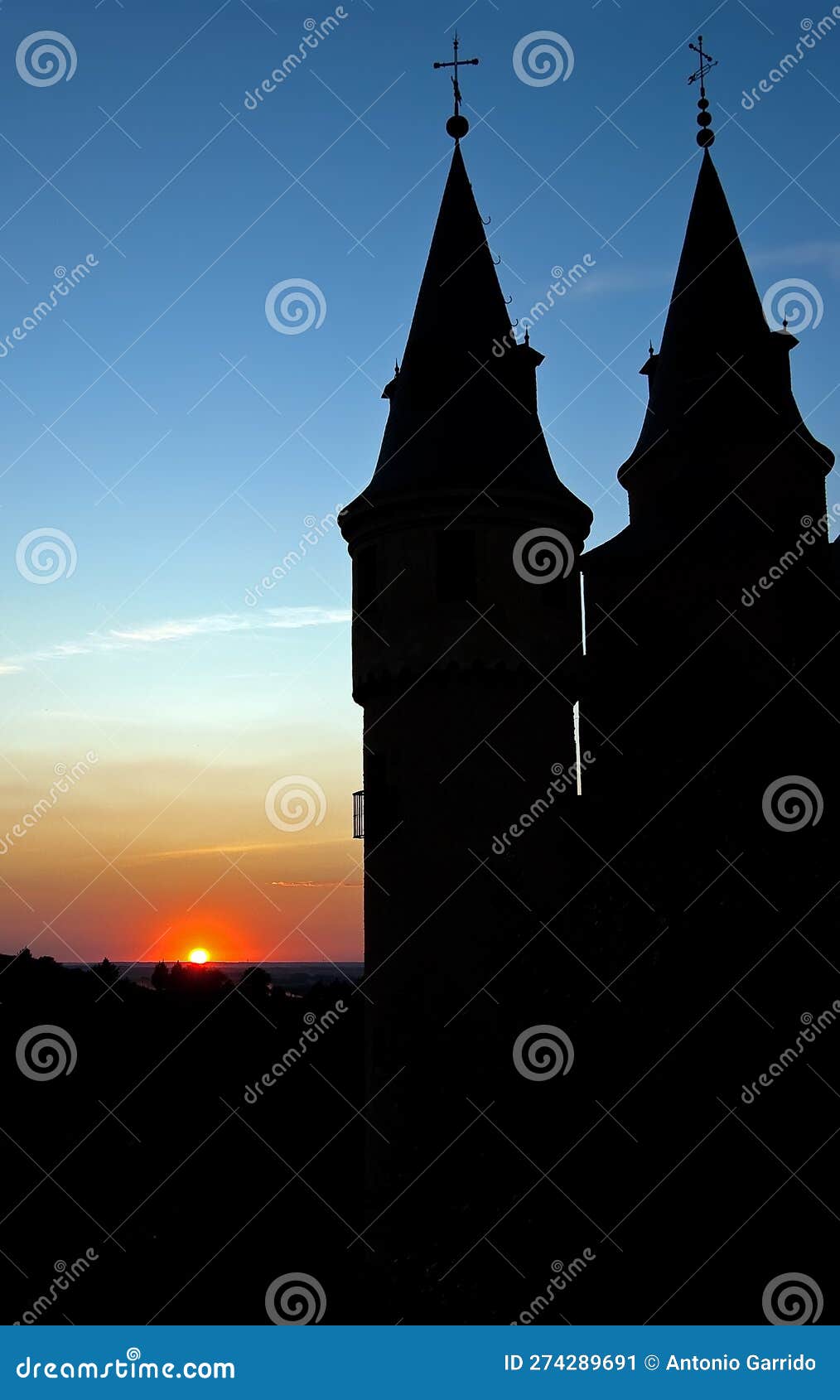 The towers in back light stock image. Image of walled - 274289691