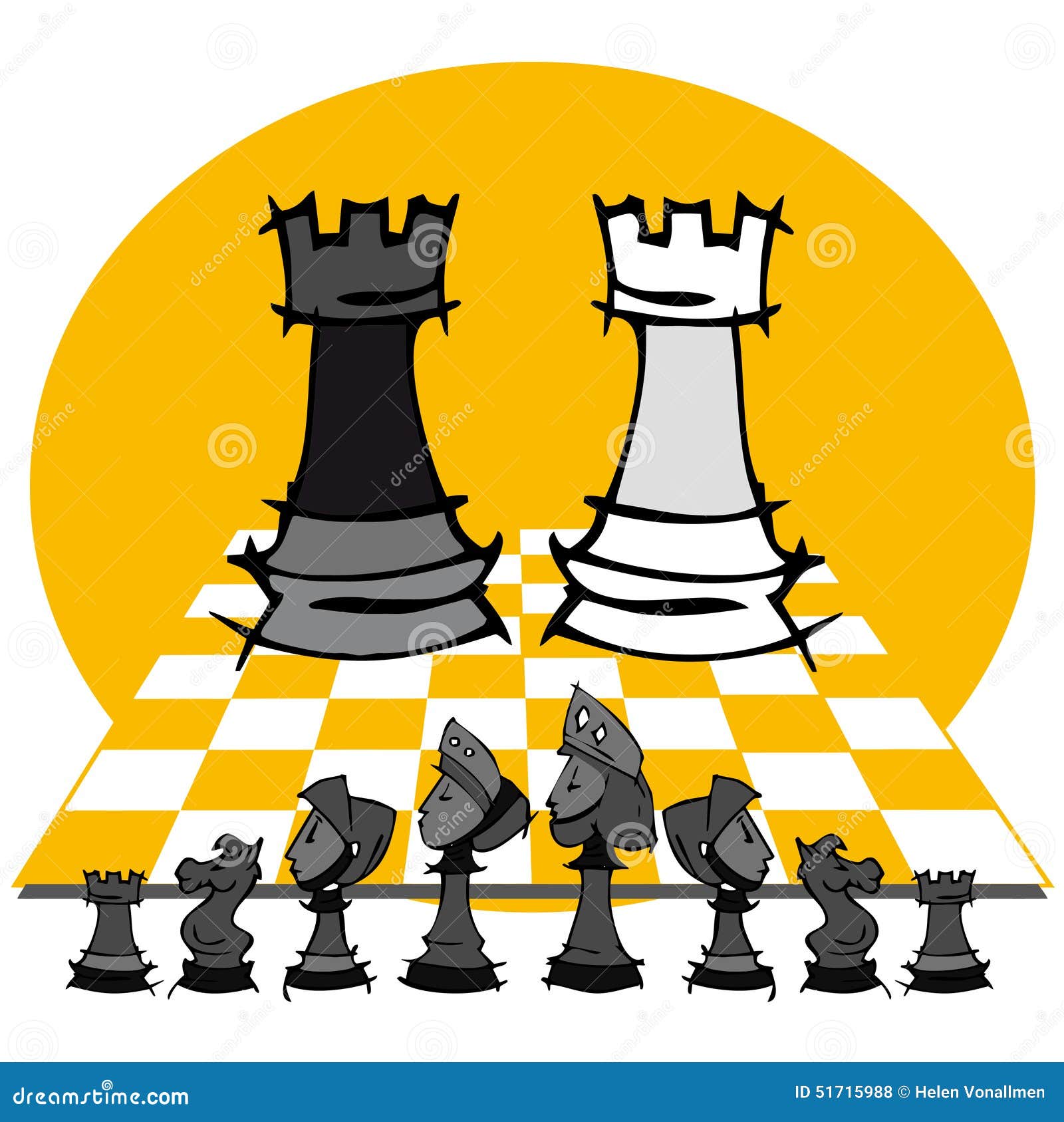 2 Towers: Chess Game, Cartoon Stock Vector - Illustration of intellect ...