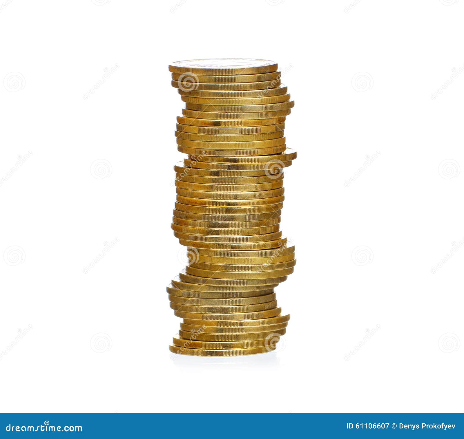 Towers of coins stock image. Image of cutout, golden - 61106607