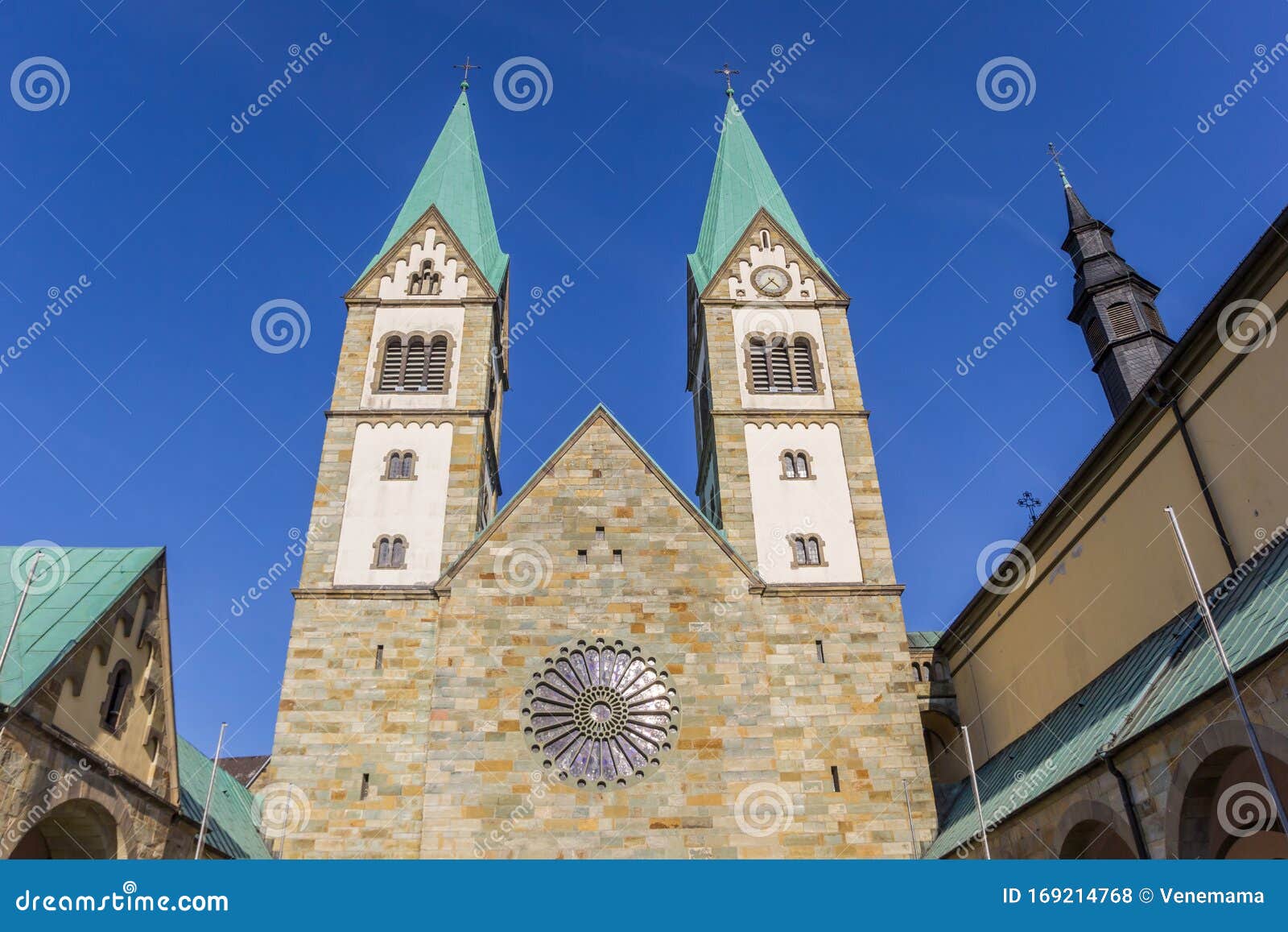 Towers of the Historic Basilika in Werl Stock Photo - Image of tower ...