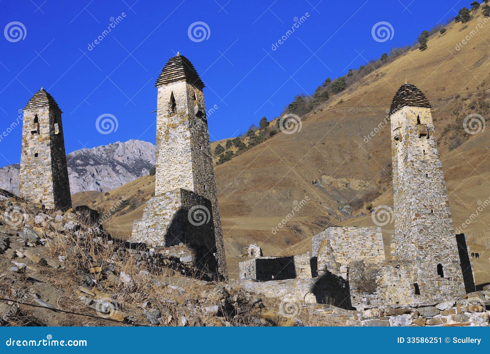 Towers of Ingushetia. Ancient Architecture and Ruins Stock Image ...