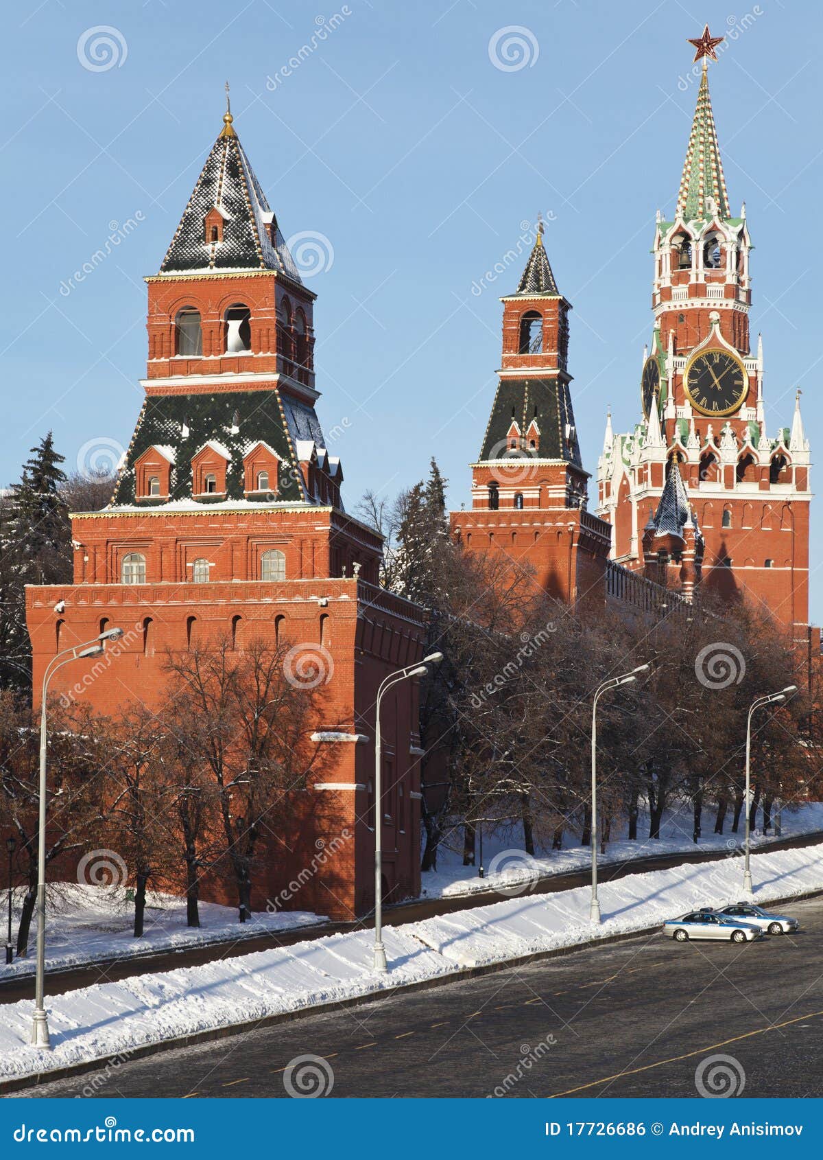 A Towers of Kremlin Wall, Moscow, Russia Stock Photo - Image of ...