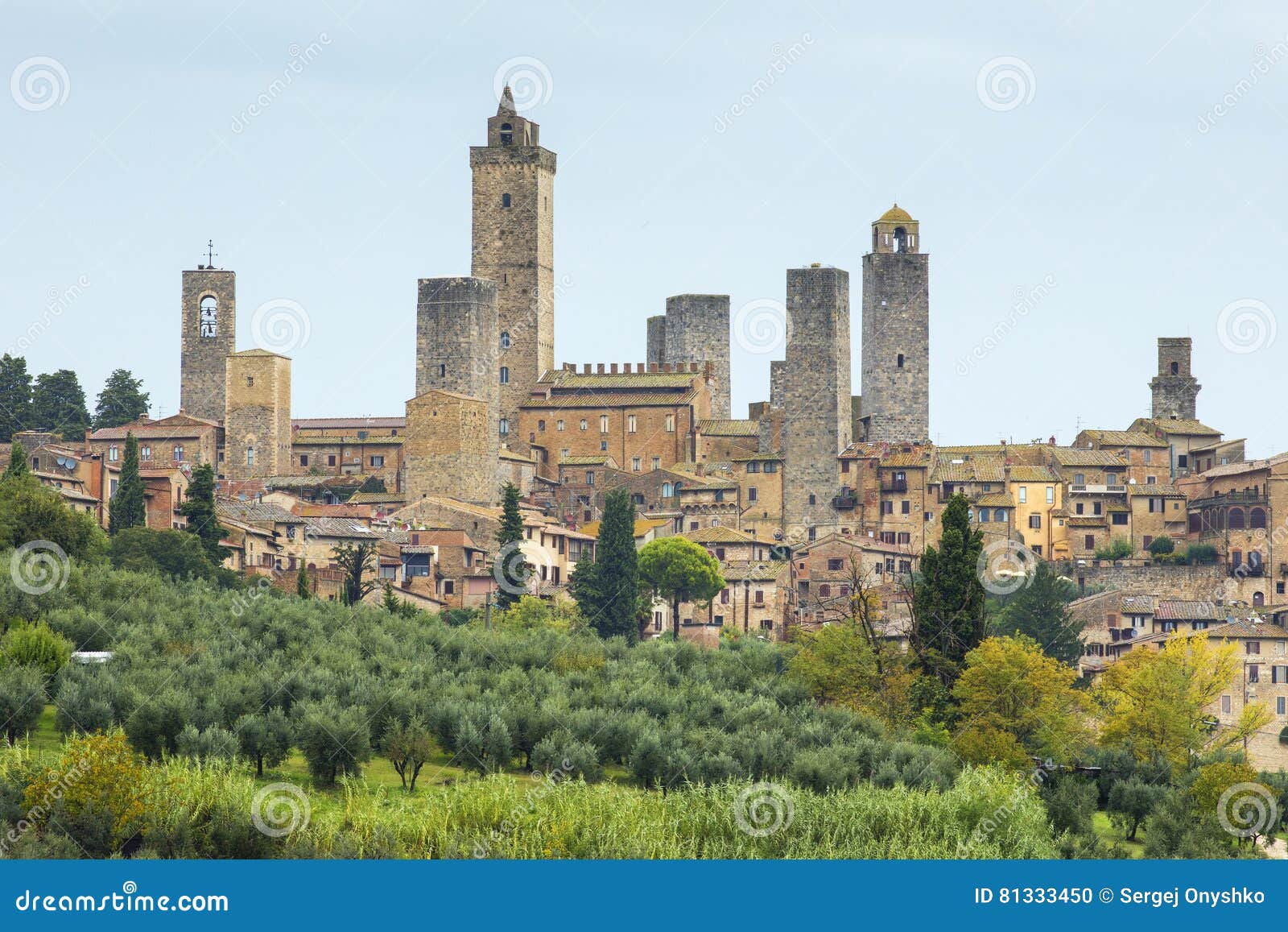 Towers of old city stock photo. Image of tuscany, landscape - 81333450