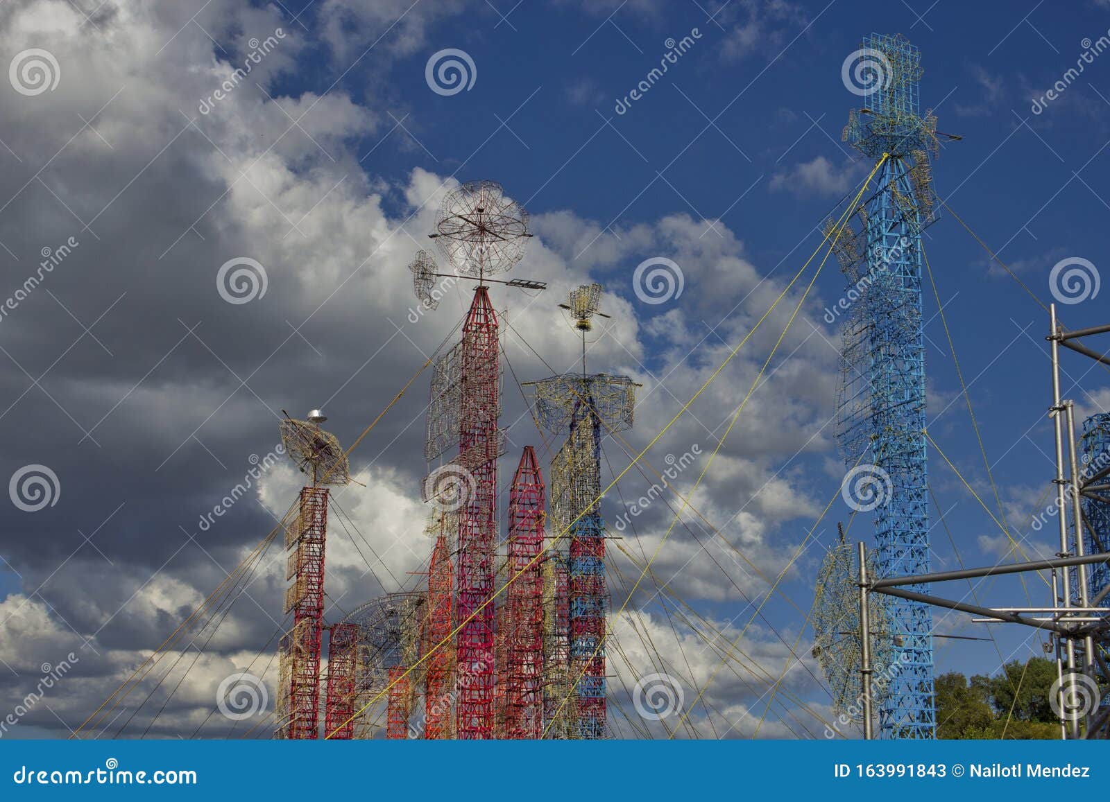 Towers or Structures for Placing Fireworks for Pyrotechnics Use Stock ...