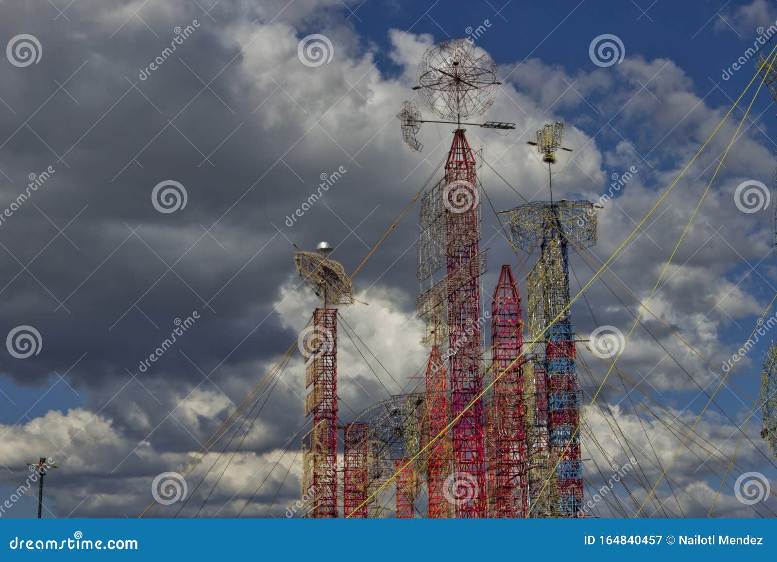 Towers or Structures for Placing Fireworks for Pyrotechnics Use Stock ...
