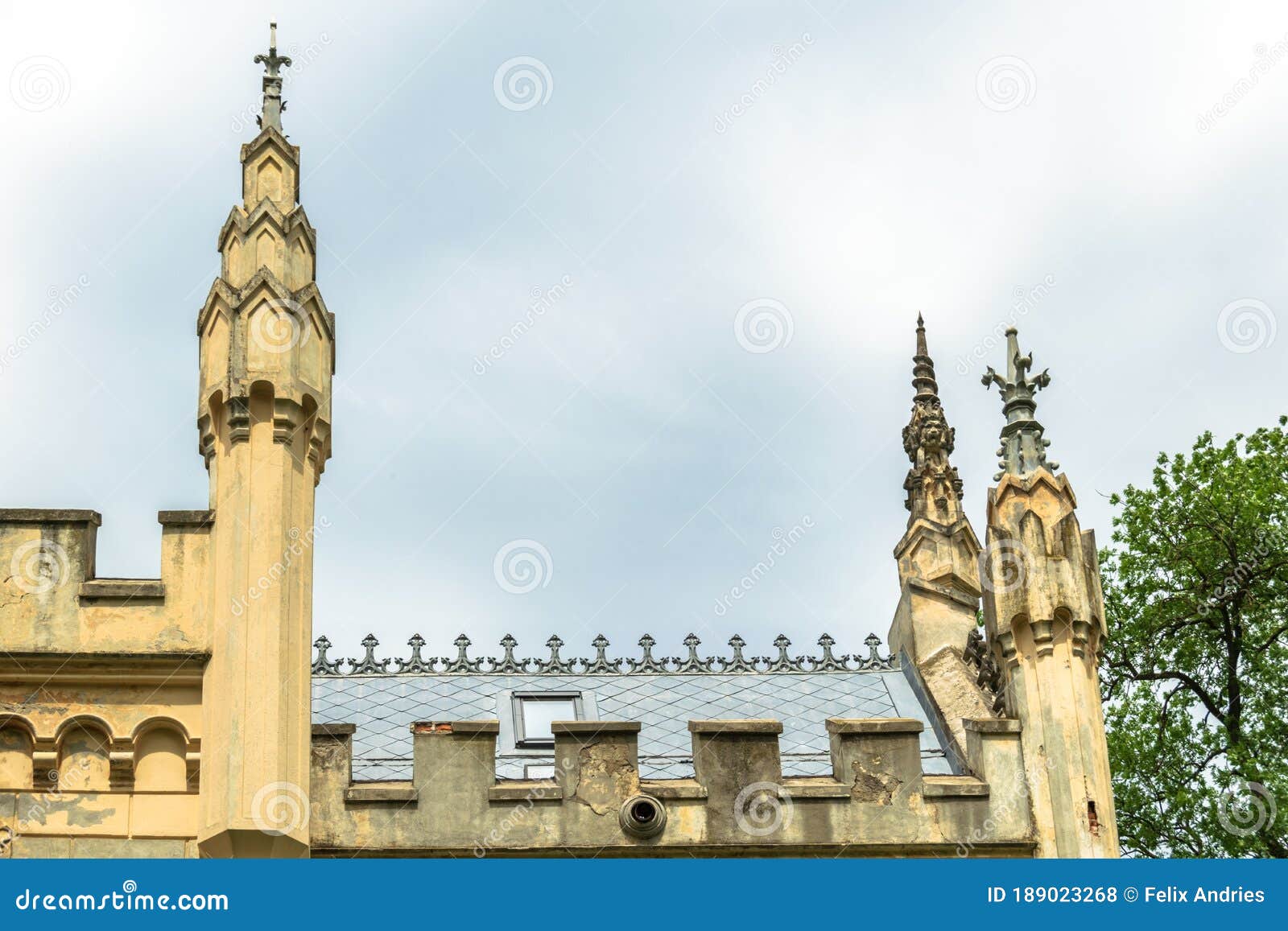 The Towers of the Sturdza Castle in Miclauseni, Romania Stock Photo ...