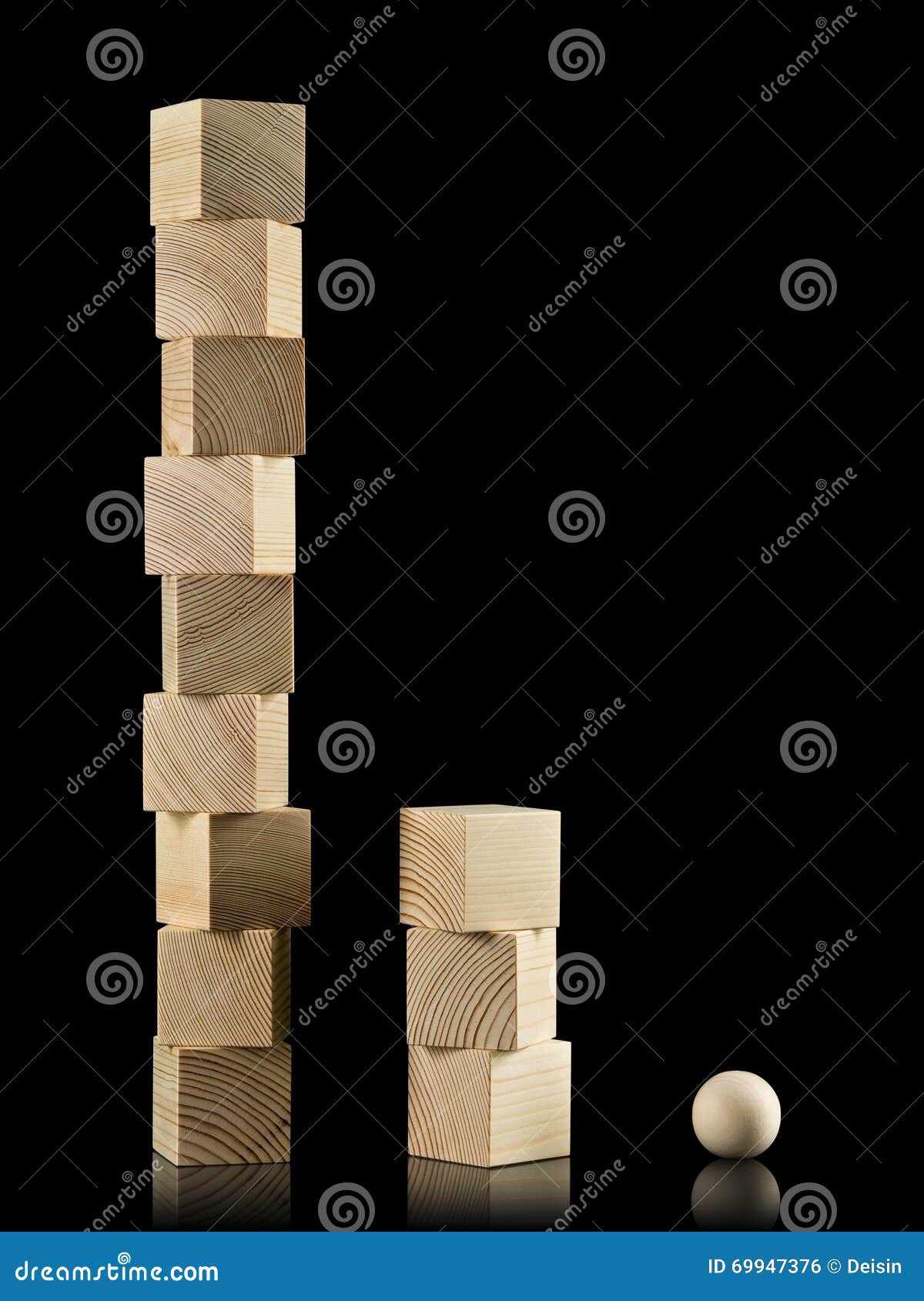 Towers from wooden cubes stock photo. Image of tower - 69947376