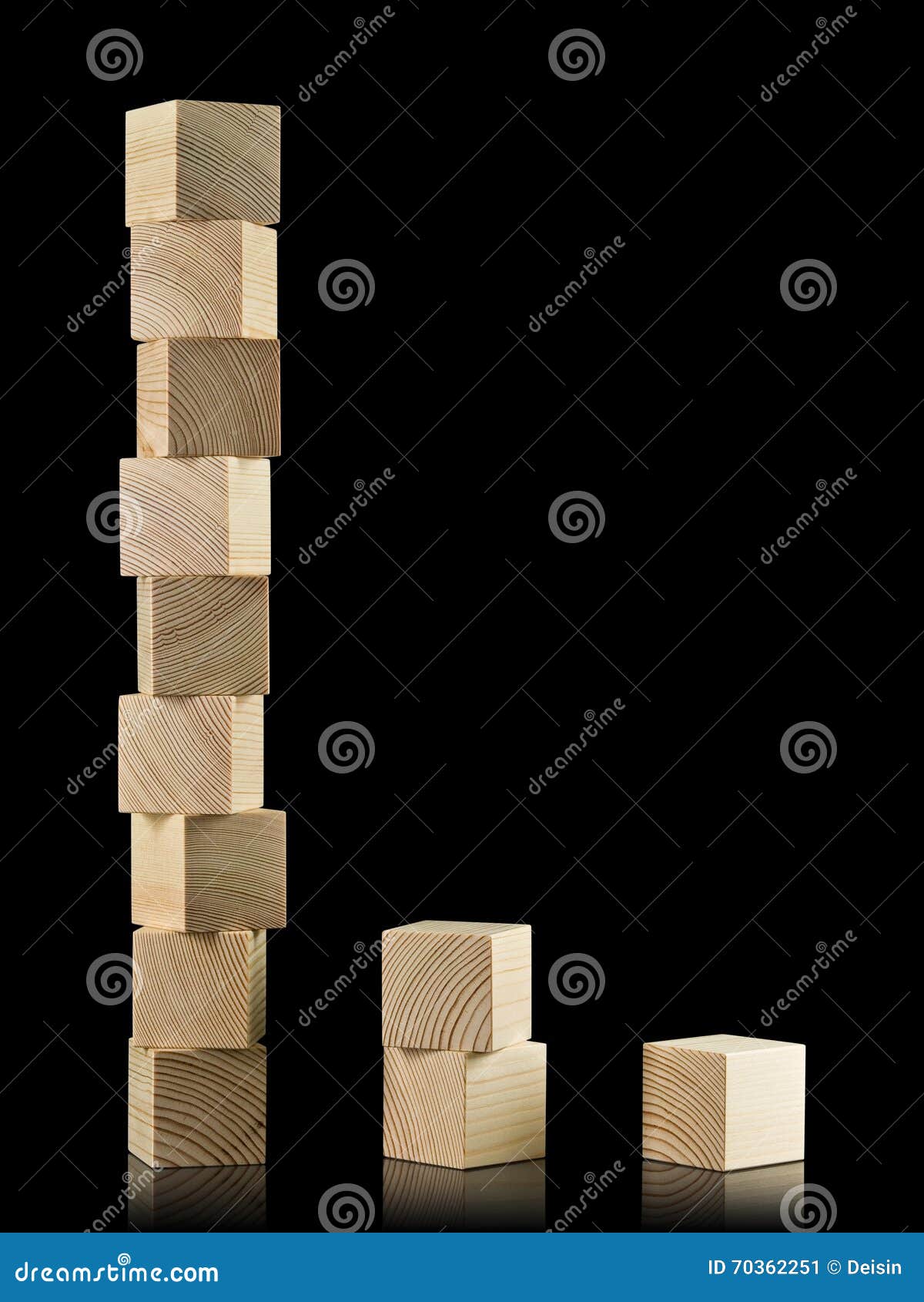 Towers from wooden cubes stock image. Image of addition - 70362251