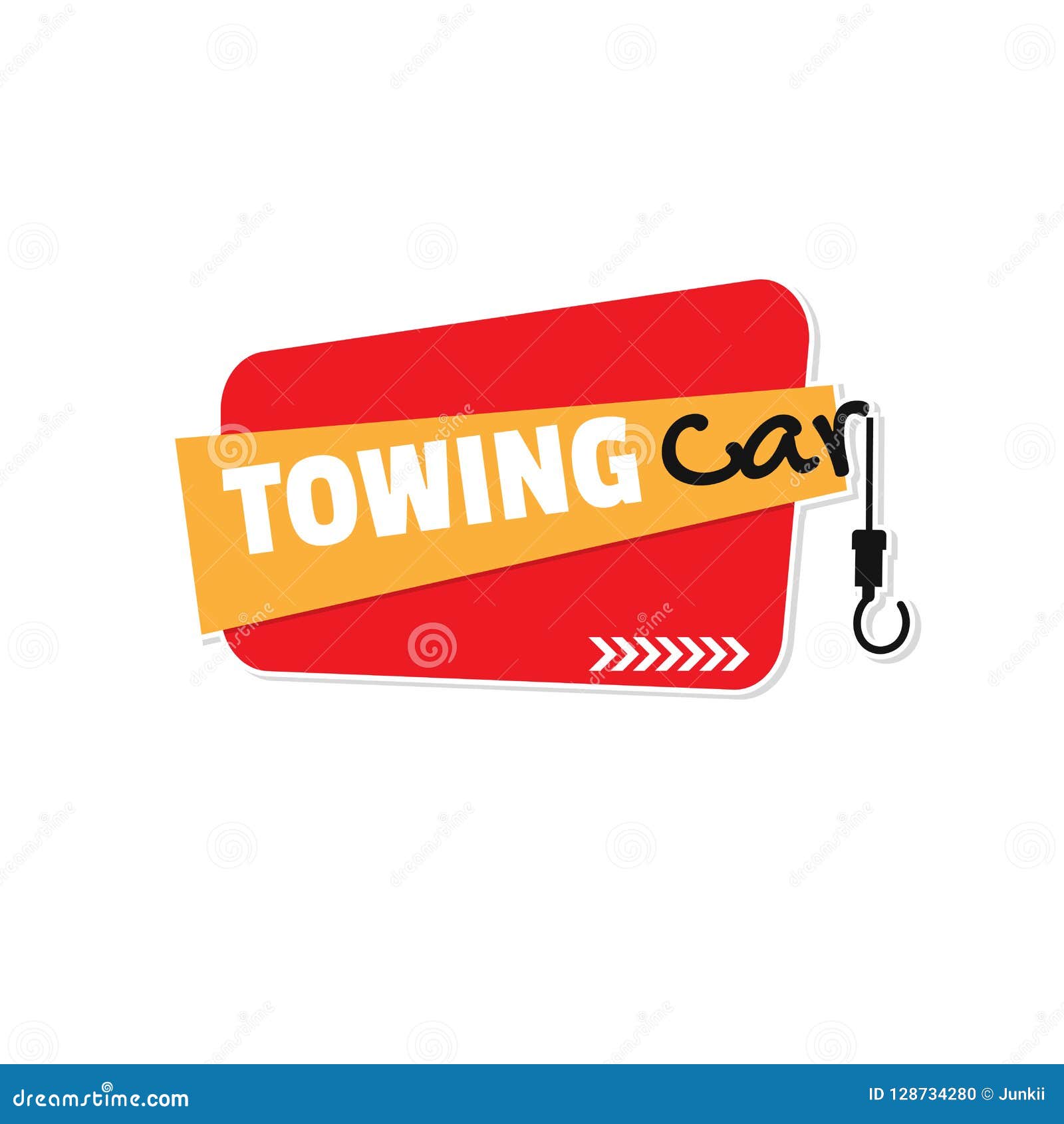 Towing Car Service Flat Background Vector Design. Stock Vector ...