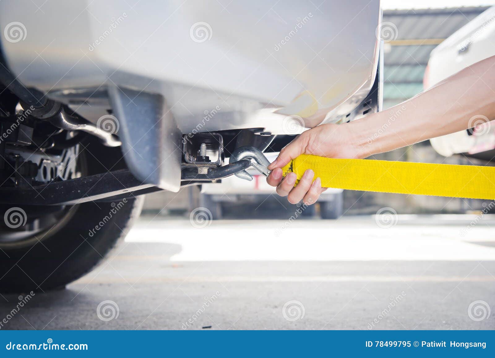Towing Car with Towing Rope Stock Image - Image of disaster ...